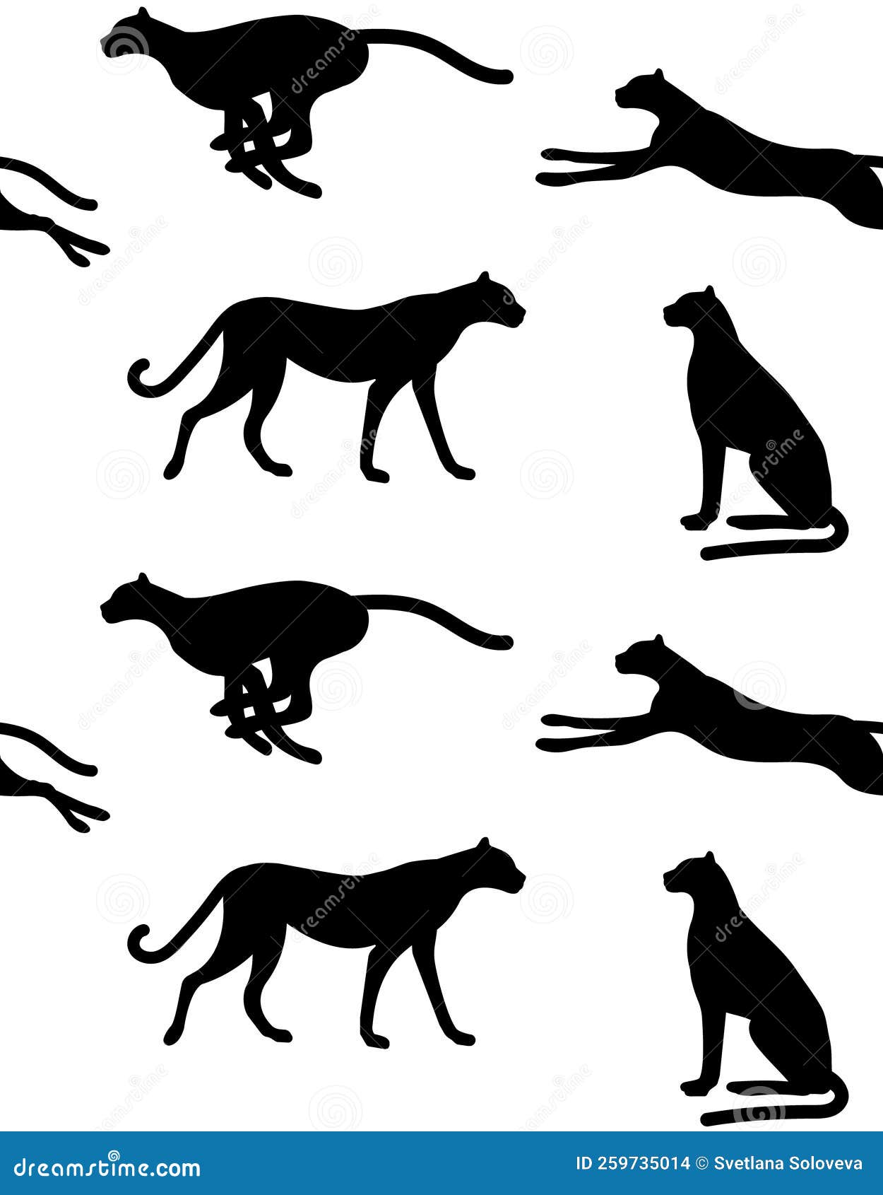 Cheetah Silhouette Animal Traffic Sign Yellow Vector | CartoonDealer ...