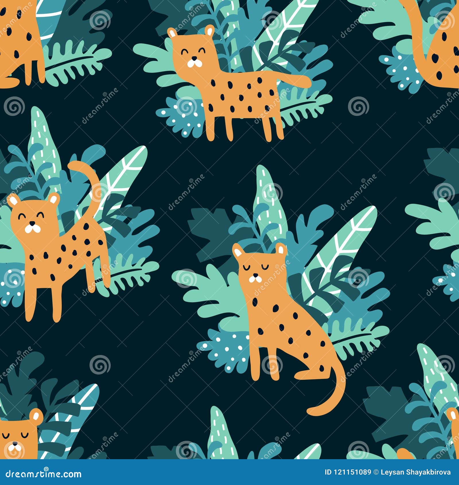 Complex jungle pattern stock vector. Illustration of nature - 121151089
