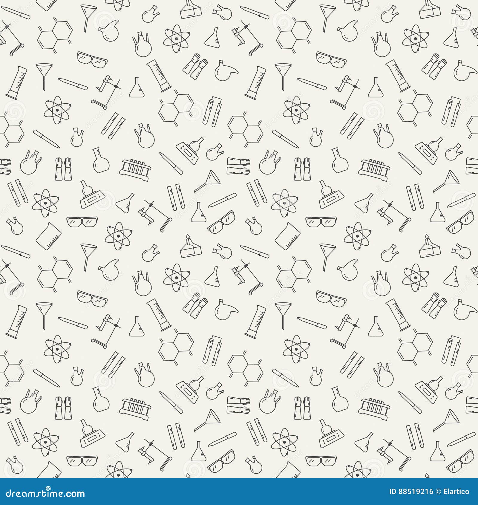 Vector Seamless Pattern with Chemical Laboratory Equipment Stock Vector ...