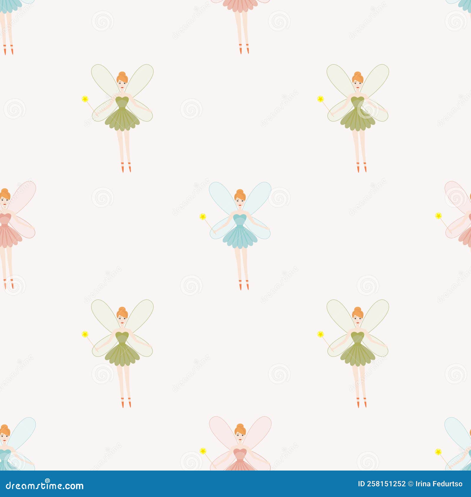 Vector Seamless Pattern. Kid. Fairies, Sorceresses, Design Stock Vector - Illustration of sleep ...