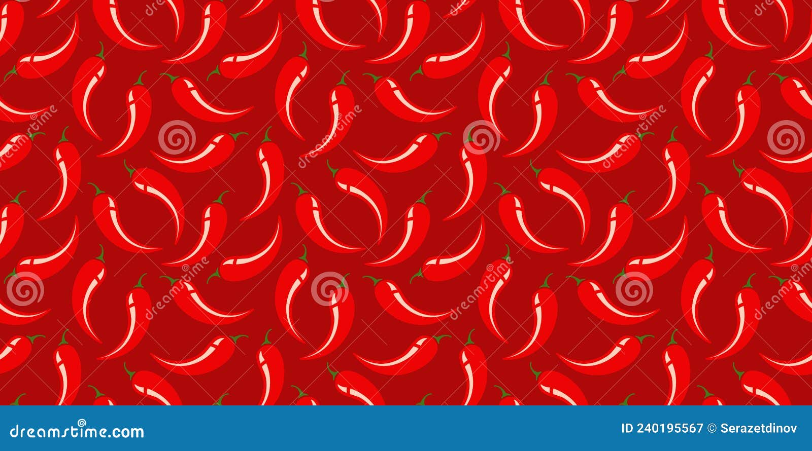 Vector Seamless Pattern of Chilli Pattern Stock Vector - Illustration ...