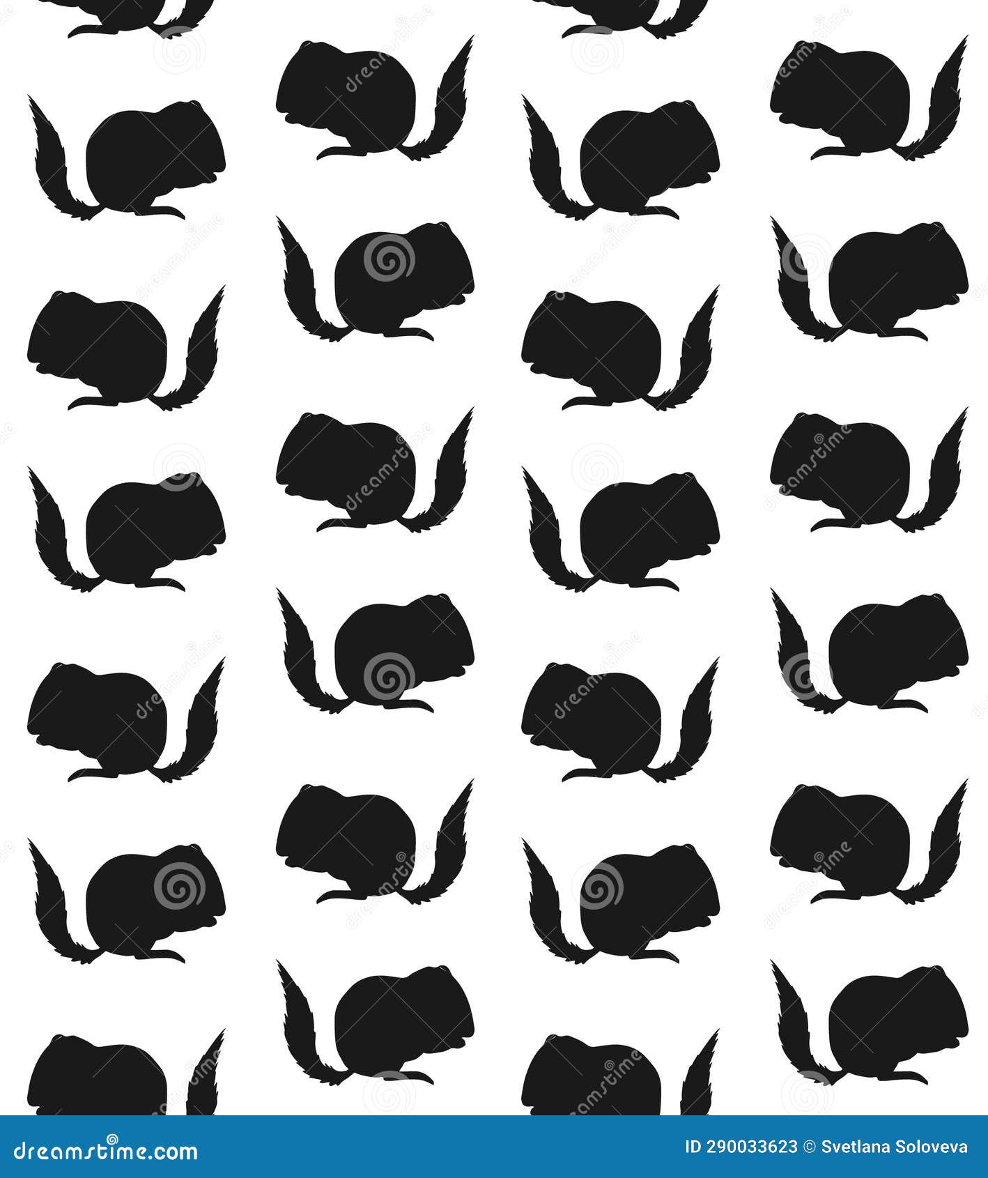 Vector Seamless Pattern of Chipmunk Silhouette Stock Vector ...