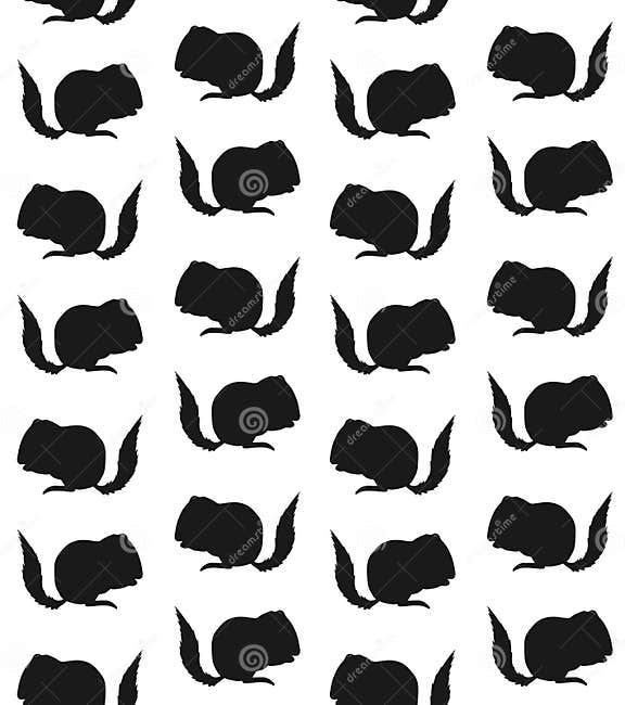 Vector Seamless Pattern of Chipmunk Silhouette Stock Illustration ...
