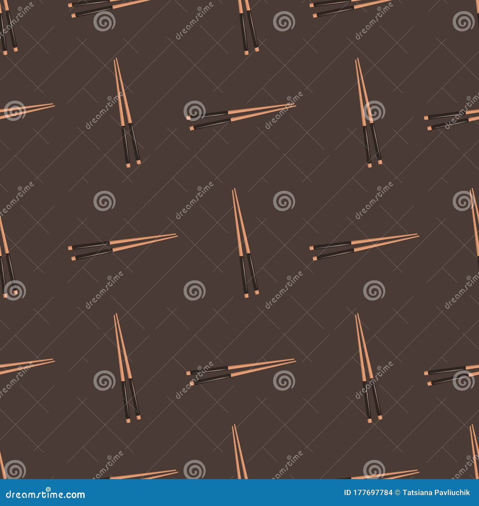 Vector Seamless Pattern with Chopstick. Beautiful Food Design Elements ...