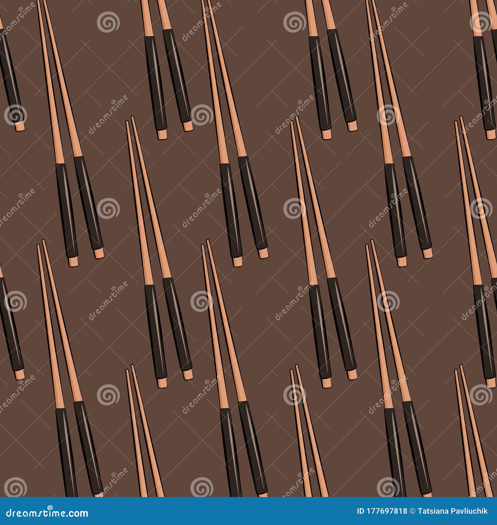 Vector Seamless Pattern with Chopstick. Beautiful Food Design Elements ...