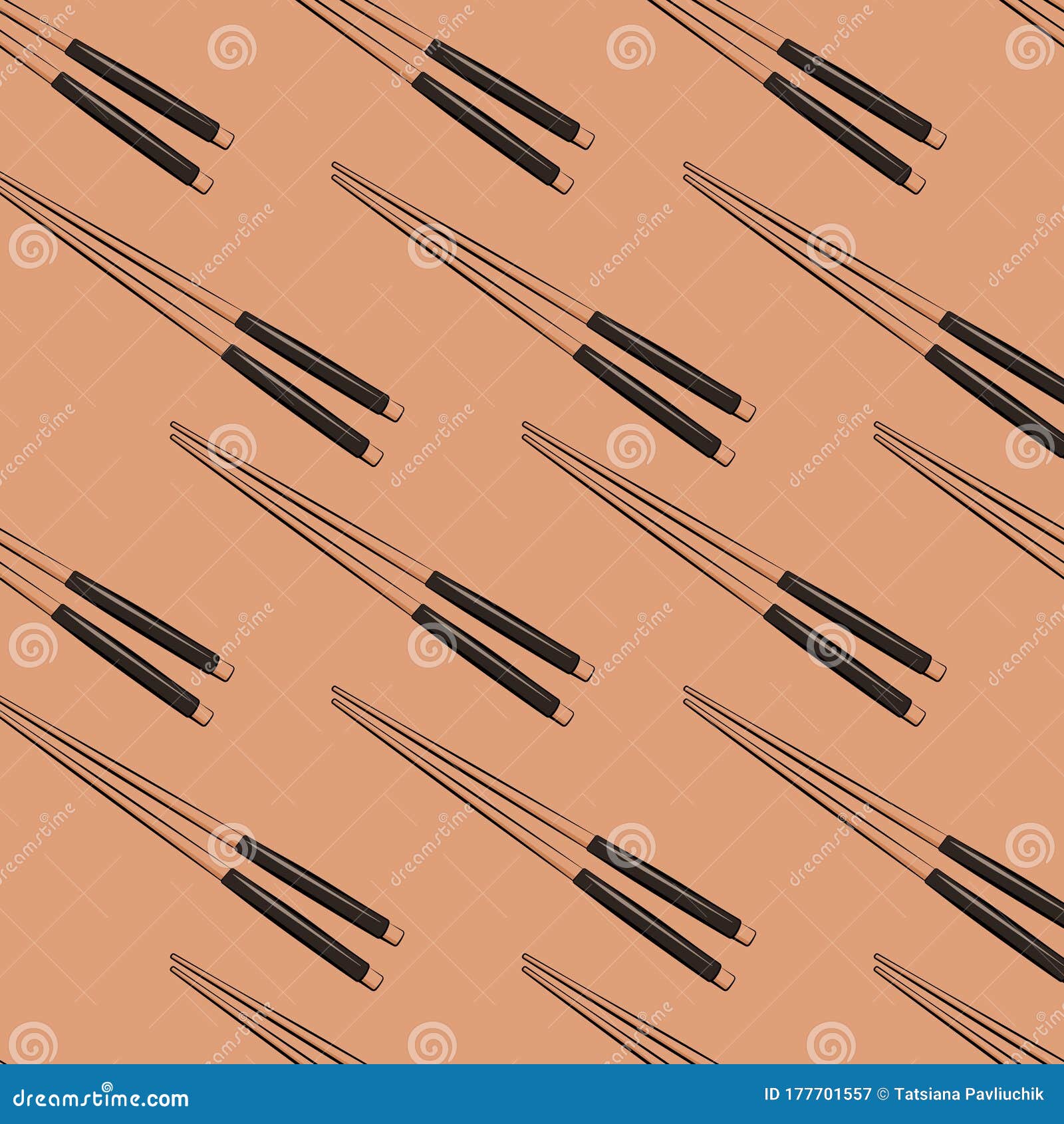 Vector Seamless Pattern with Chopstick. Beautiful Food Design Elements ...