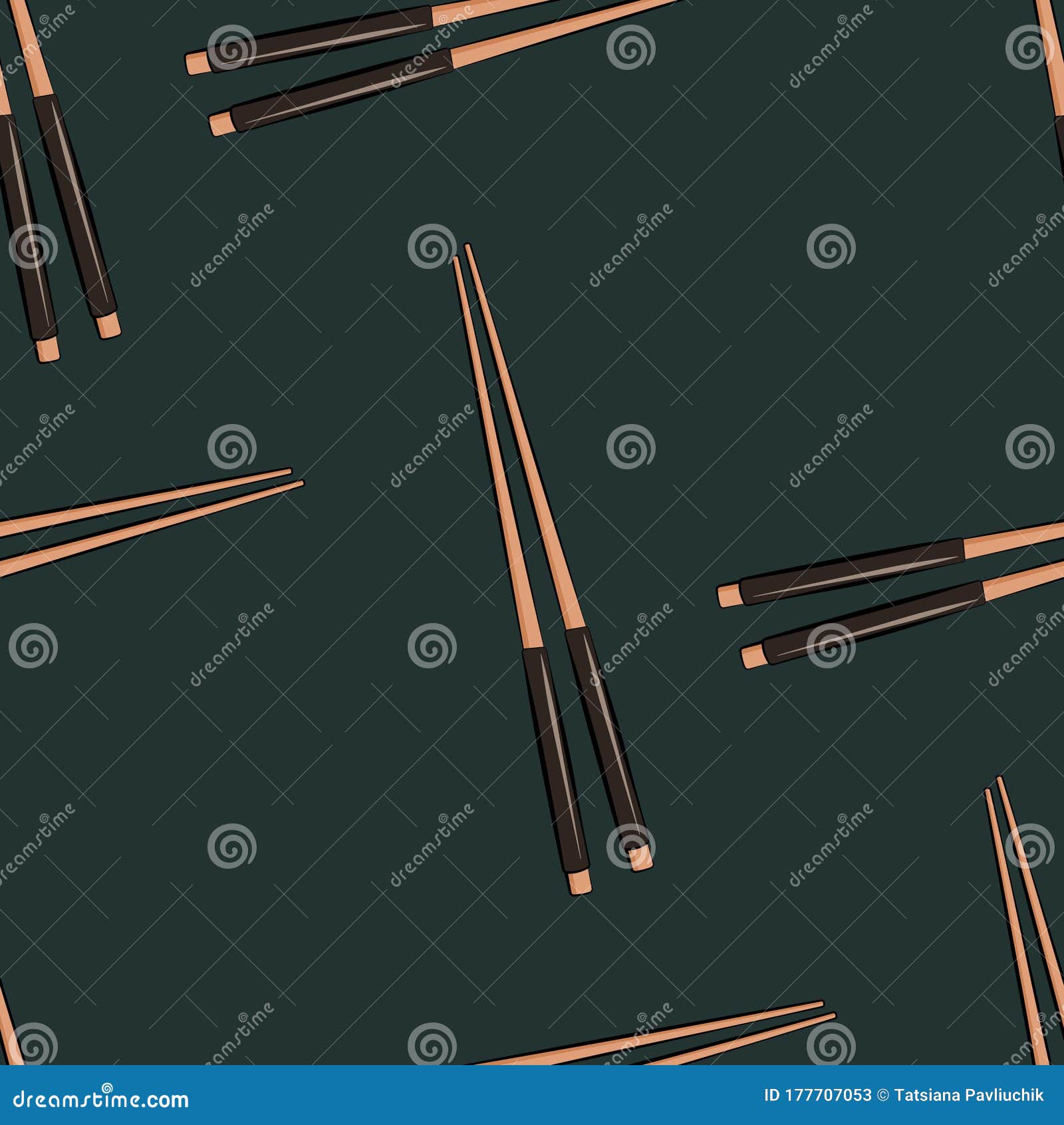 Vector Seamless Pattern with Chopstick. Beautiful Food Design Elements ...