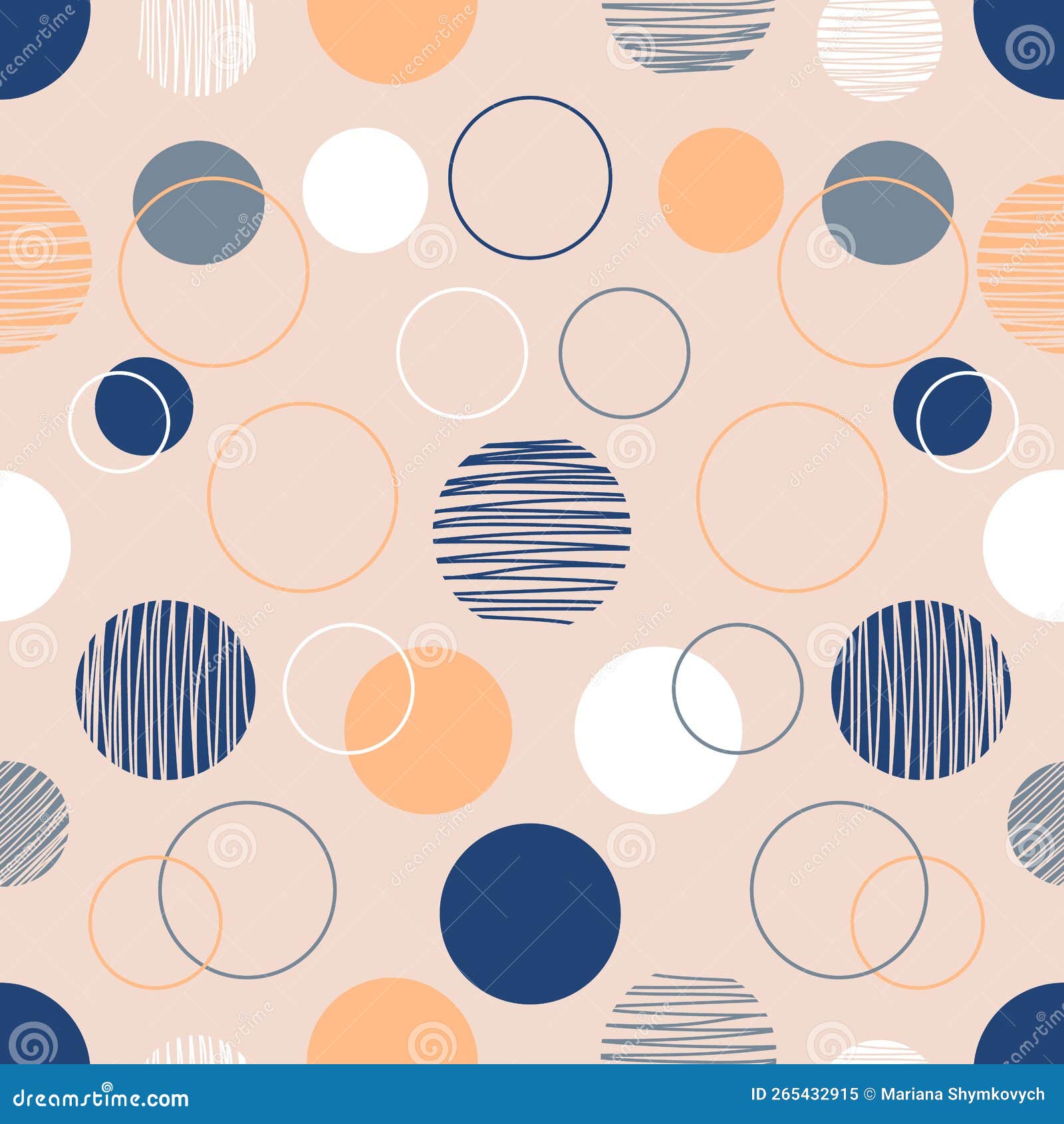 Vector Seamless Pattern with a Circle Textures. Stock Vector ...