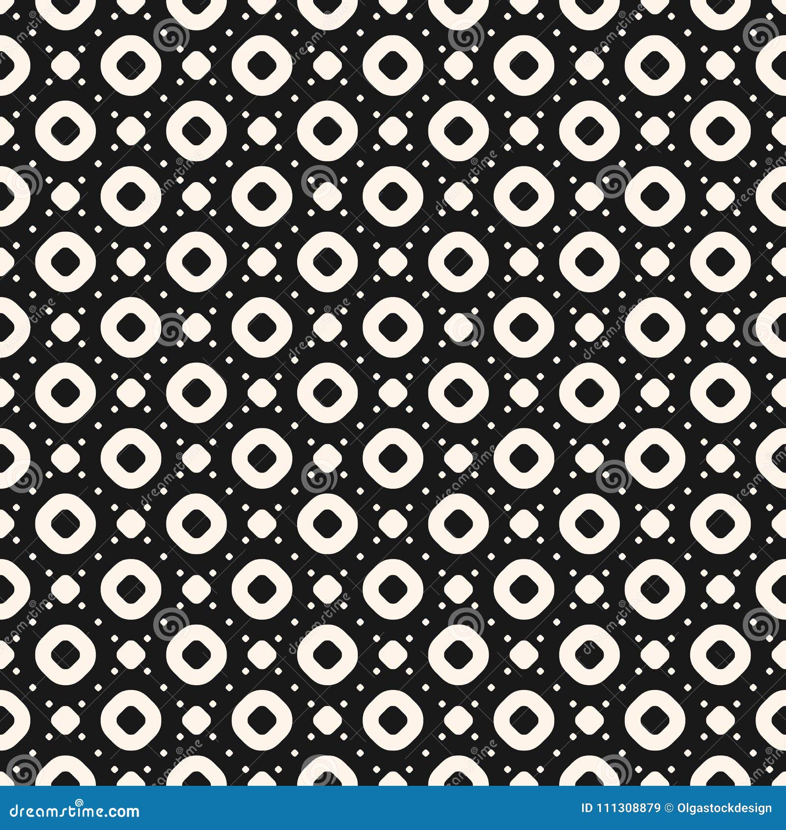 Vector Seamless Pattern with Circles, Rings and Dots. Stock Vector ...