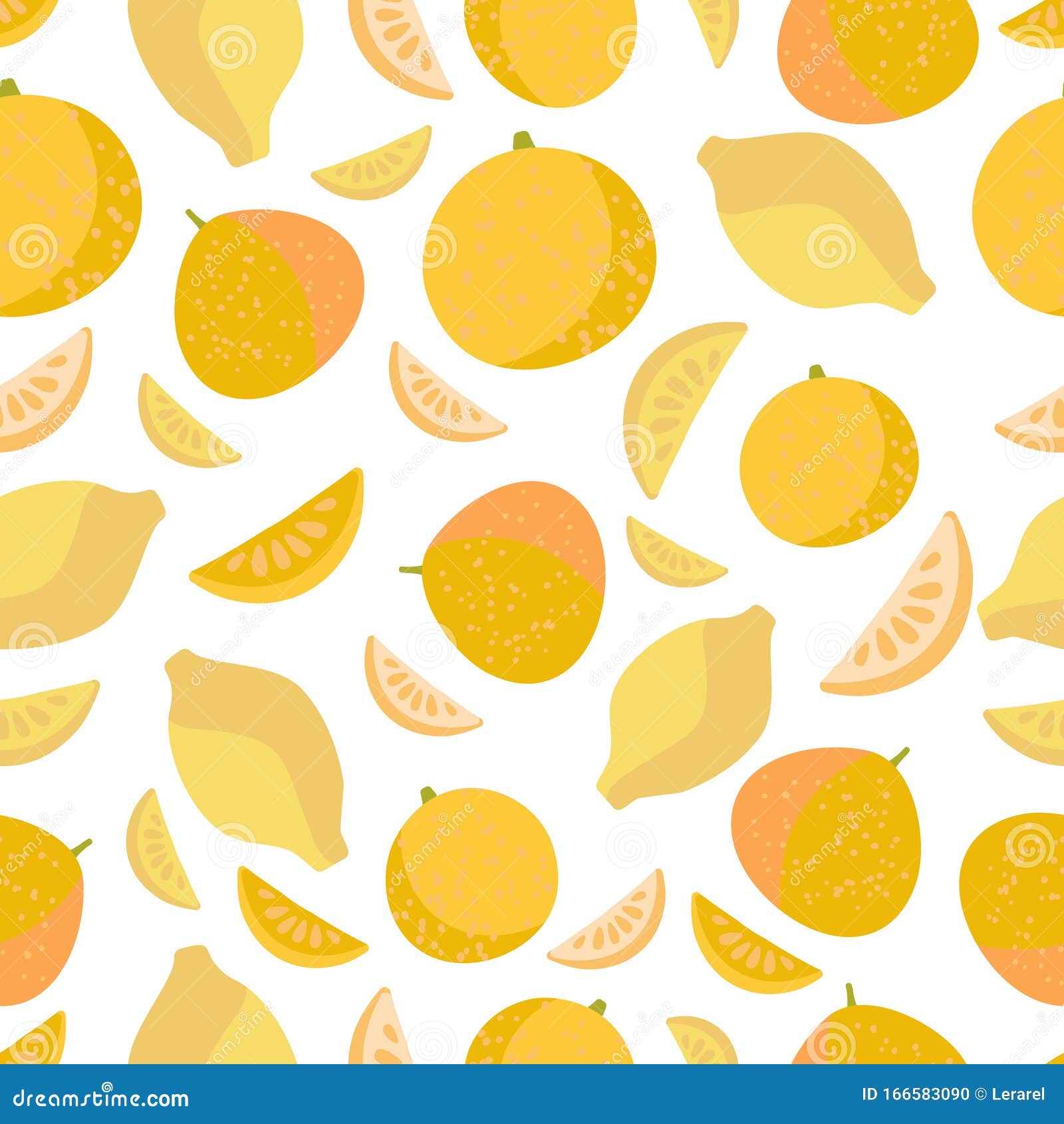 Vector Seamless Pattern with Citruses: Orange, Pomelo, Lemon. for ...