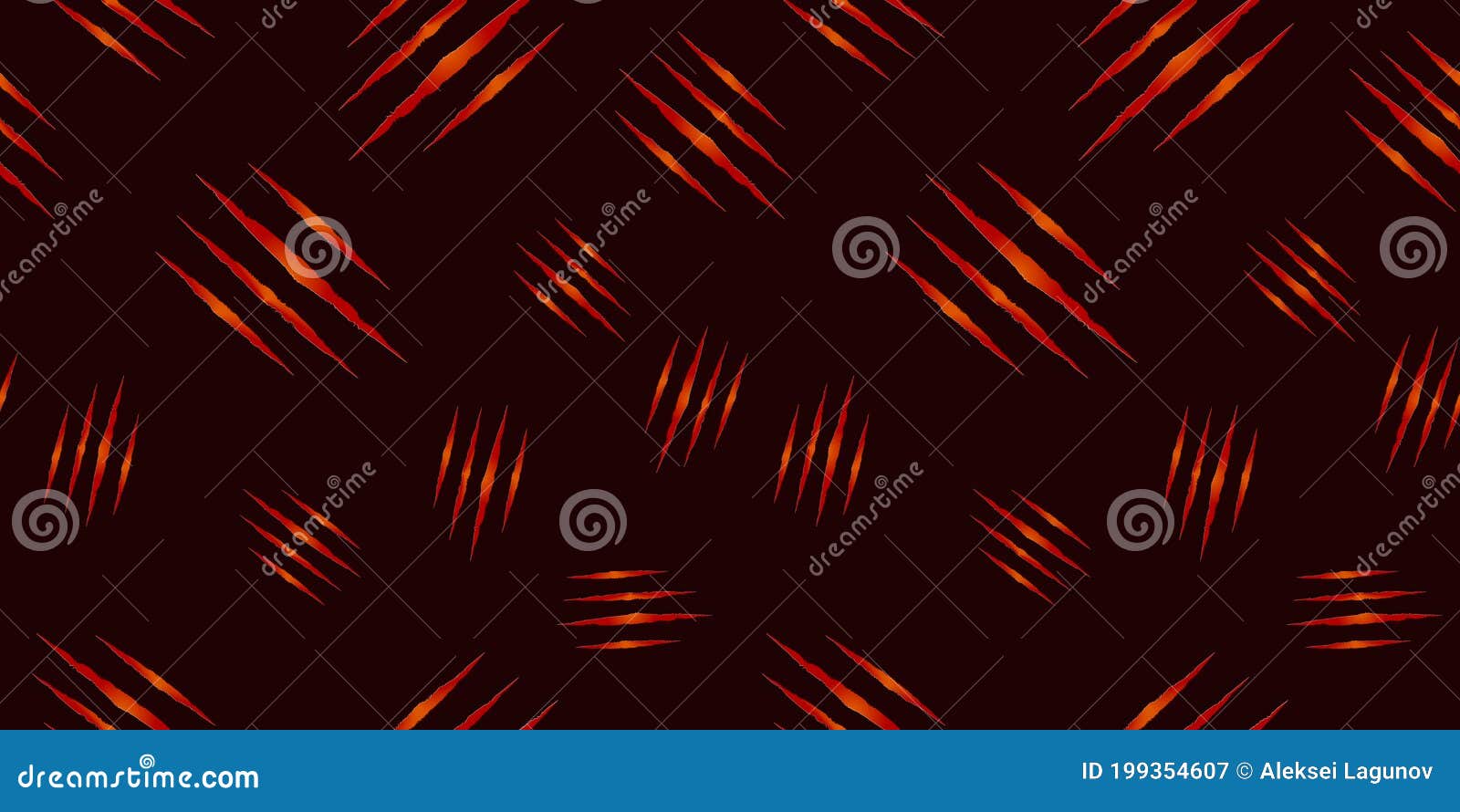 Vector Seamless Pattern with Claw Marks, Halloween Illustration ...