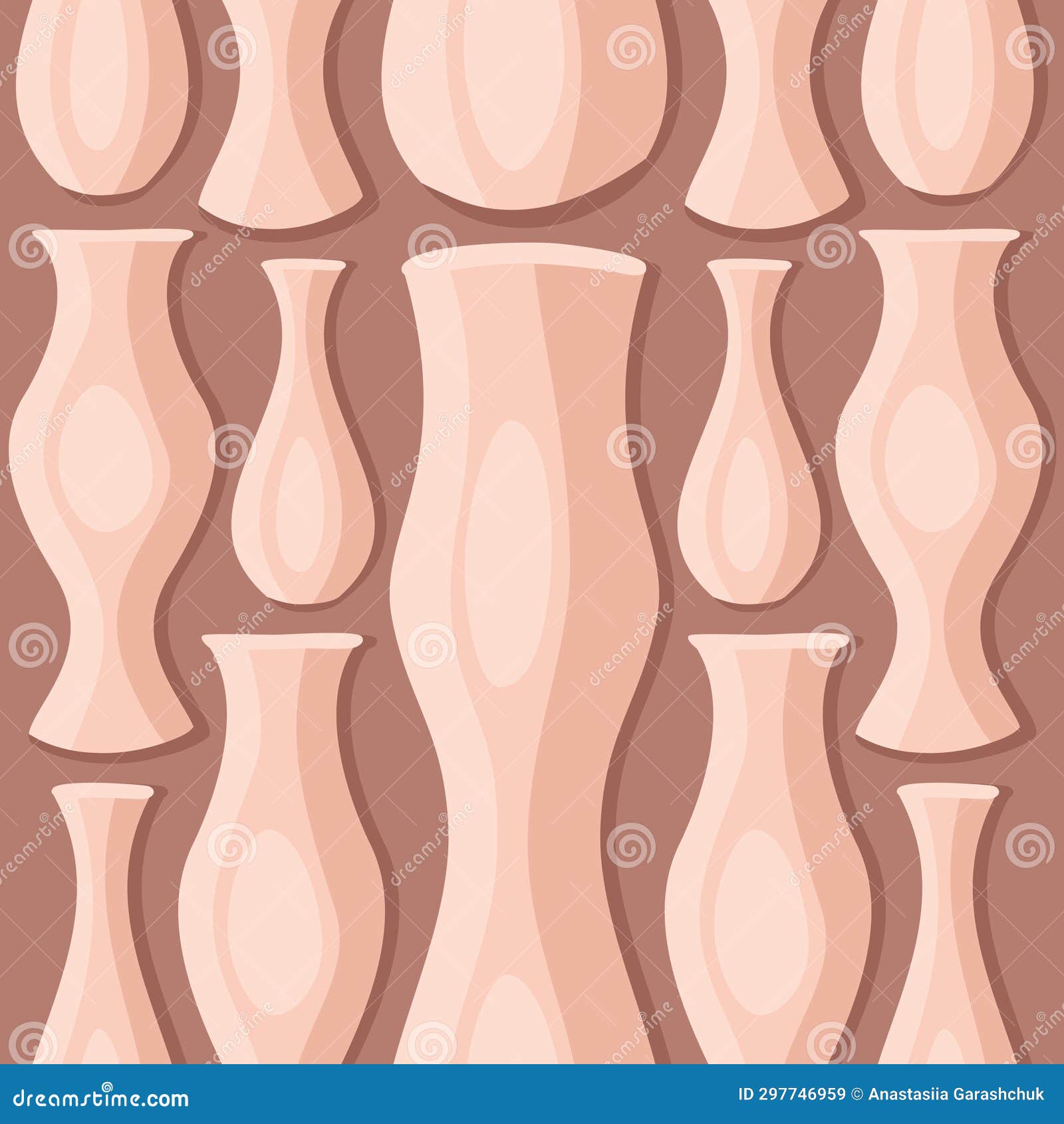 Vector Seamless Pattern with Clay Pottery Stock Illustration - Illustration of decorative, warm ...