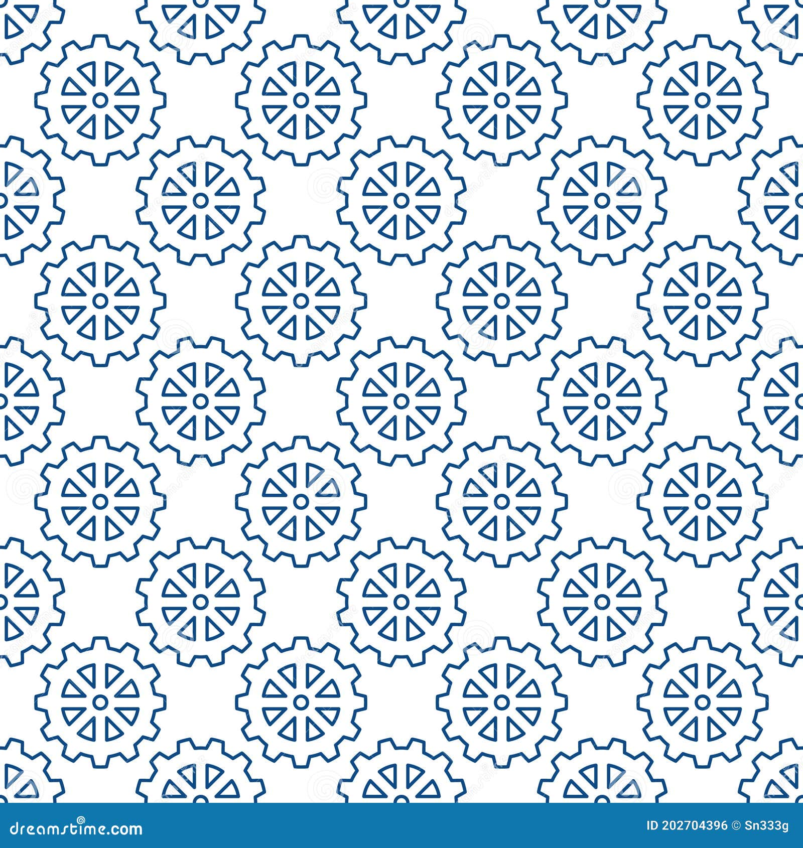 Vector Seamless Pattern with Cog Wheels Stock Vector - Illustration of ...