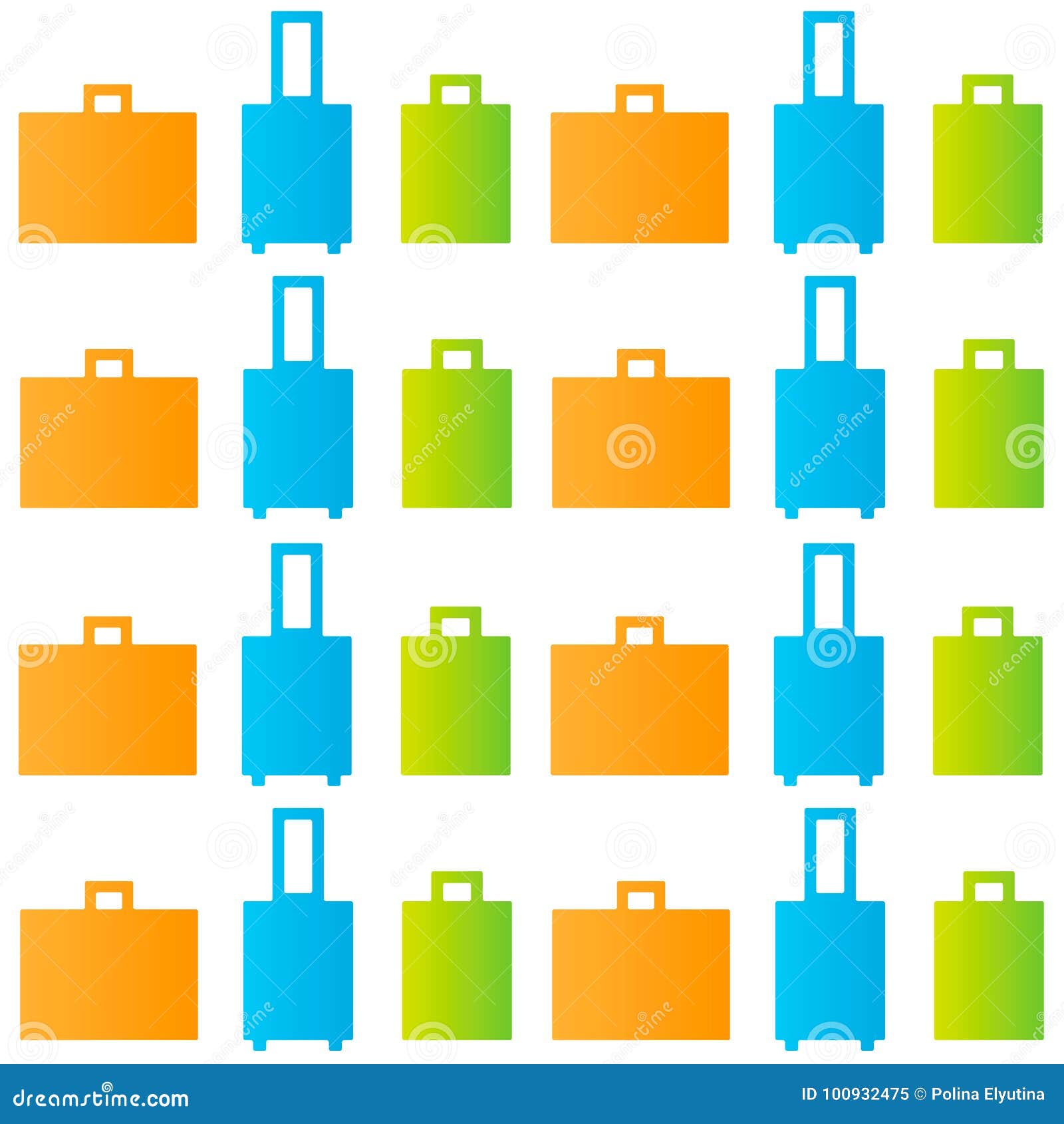 Vector Seamless Pattern of Baggage Stock Vector - Illustration of ...