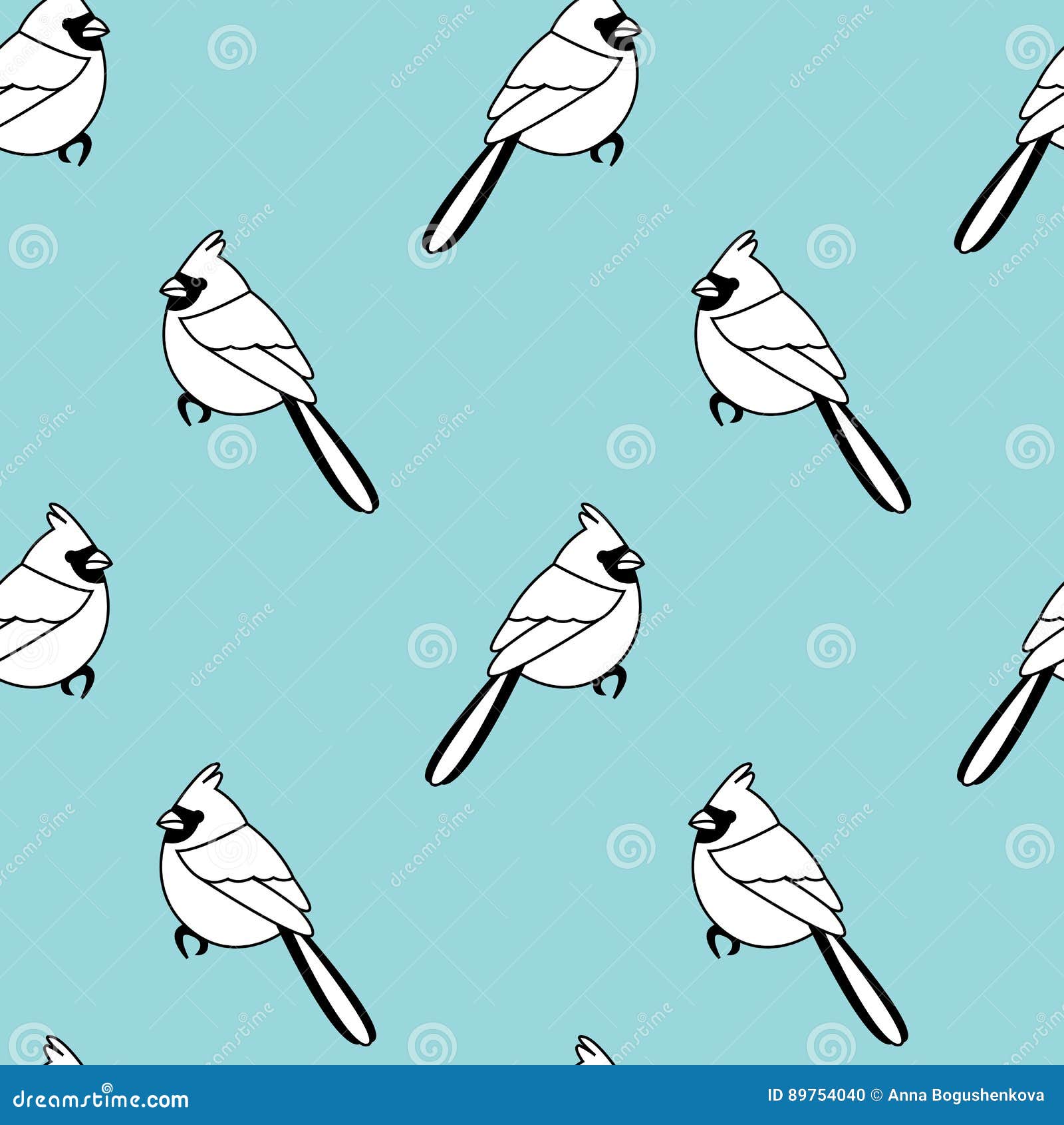 Vector Seamless Pattern with Color Birds Stock Vector - Illustration of ...