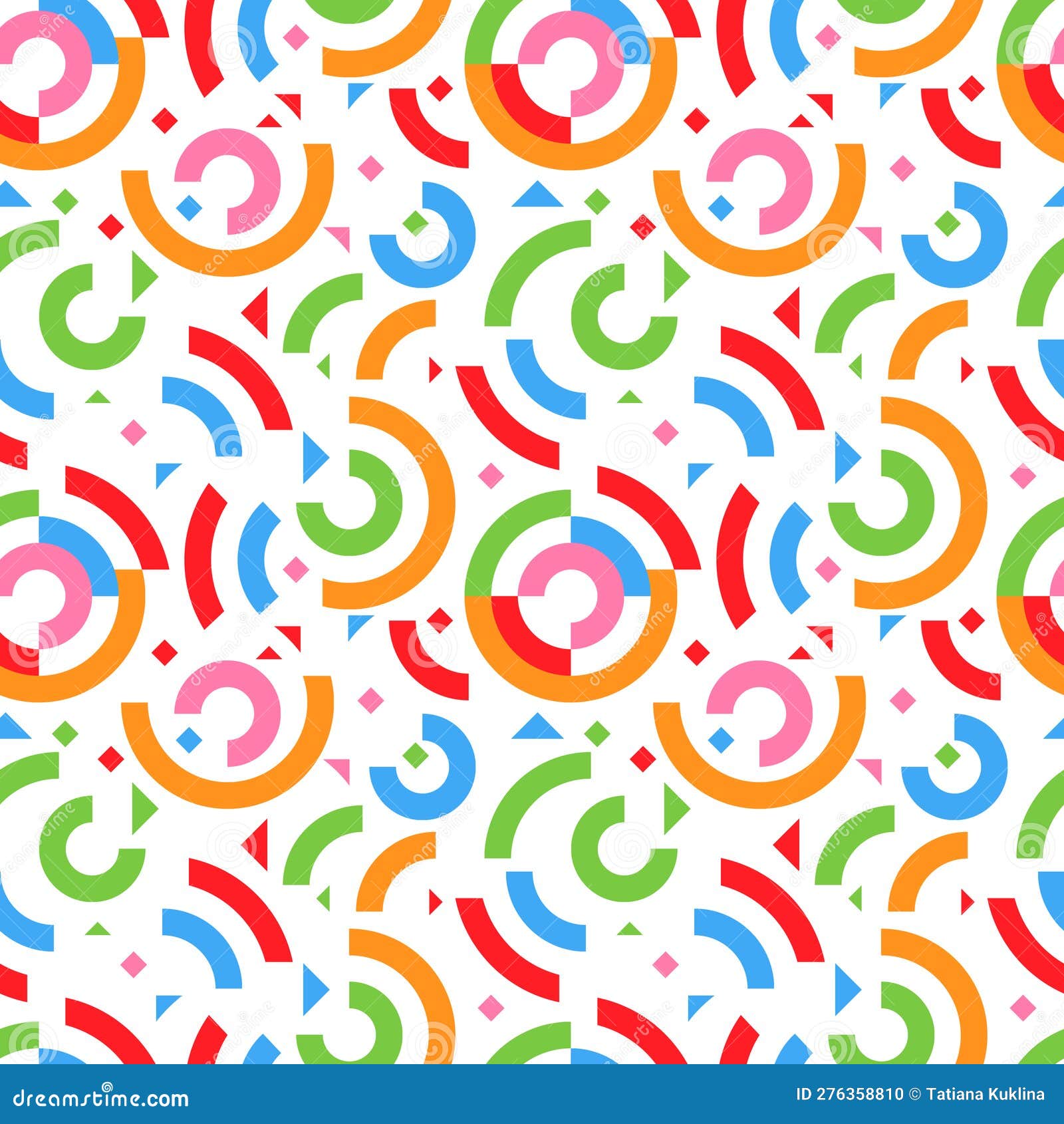 A Vector Seamless Pattern of Colored Abstract Geometric Shapes and Grid ...