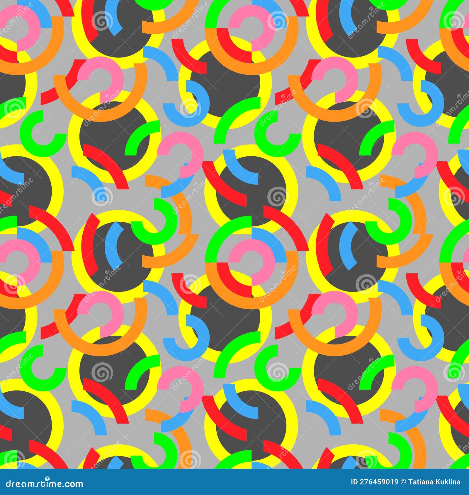 A Vector Seamless Pattern of Colored Abstract Geometric Shapes and Grid ...