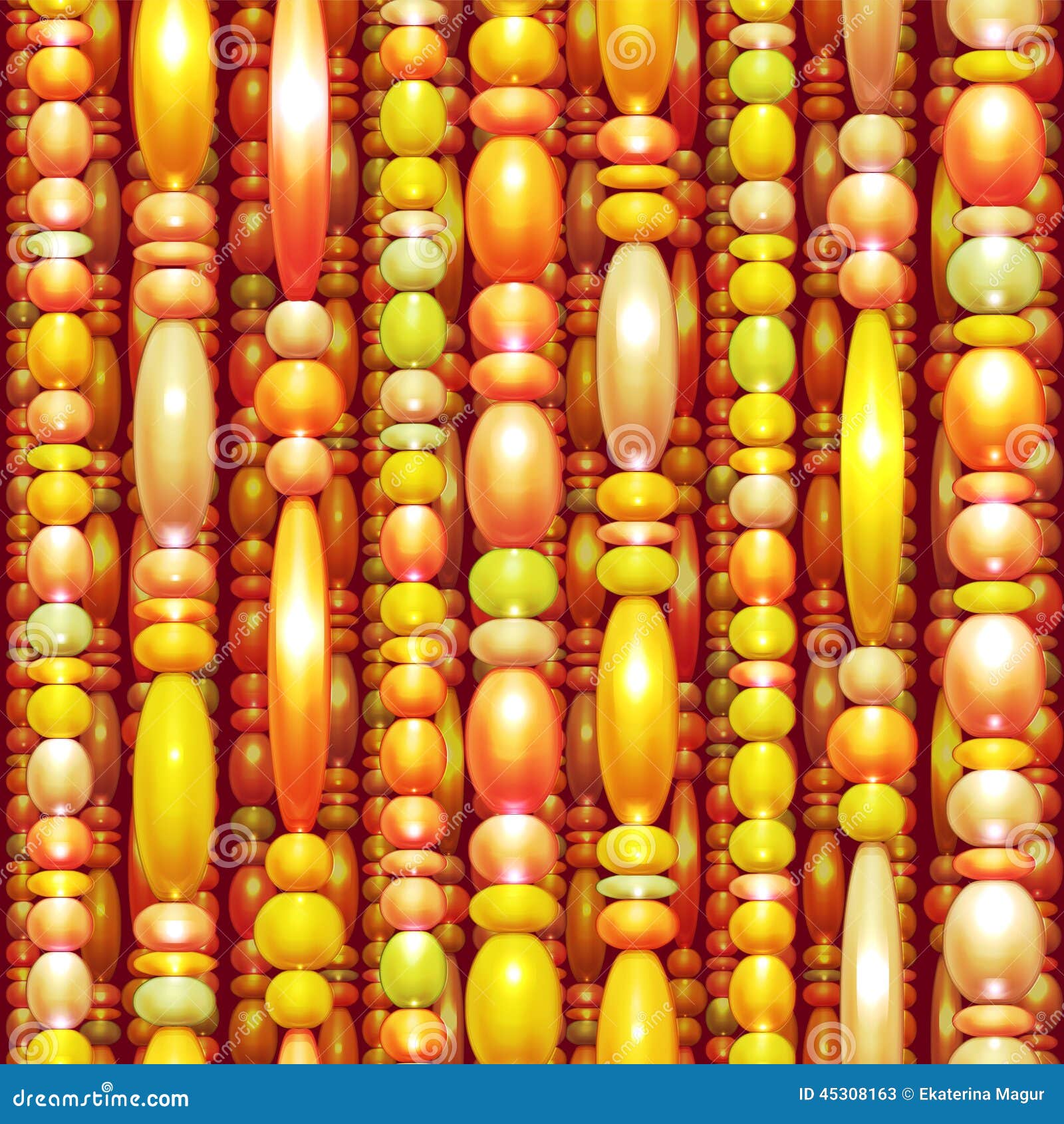 Vector Seamless Pattern with Colored Beads Stock Vector - Illustration ...