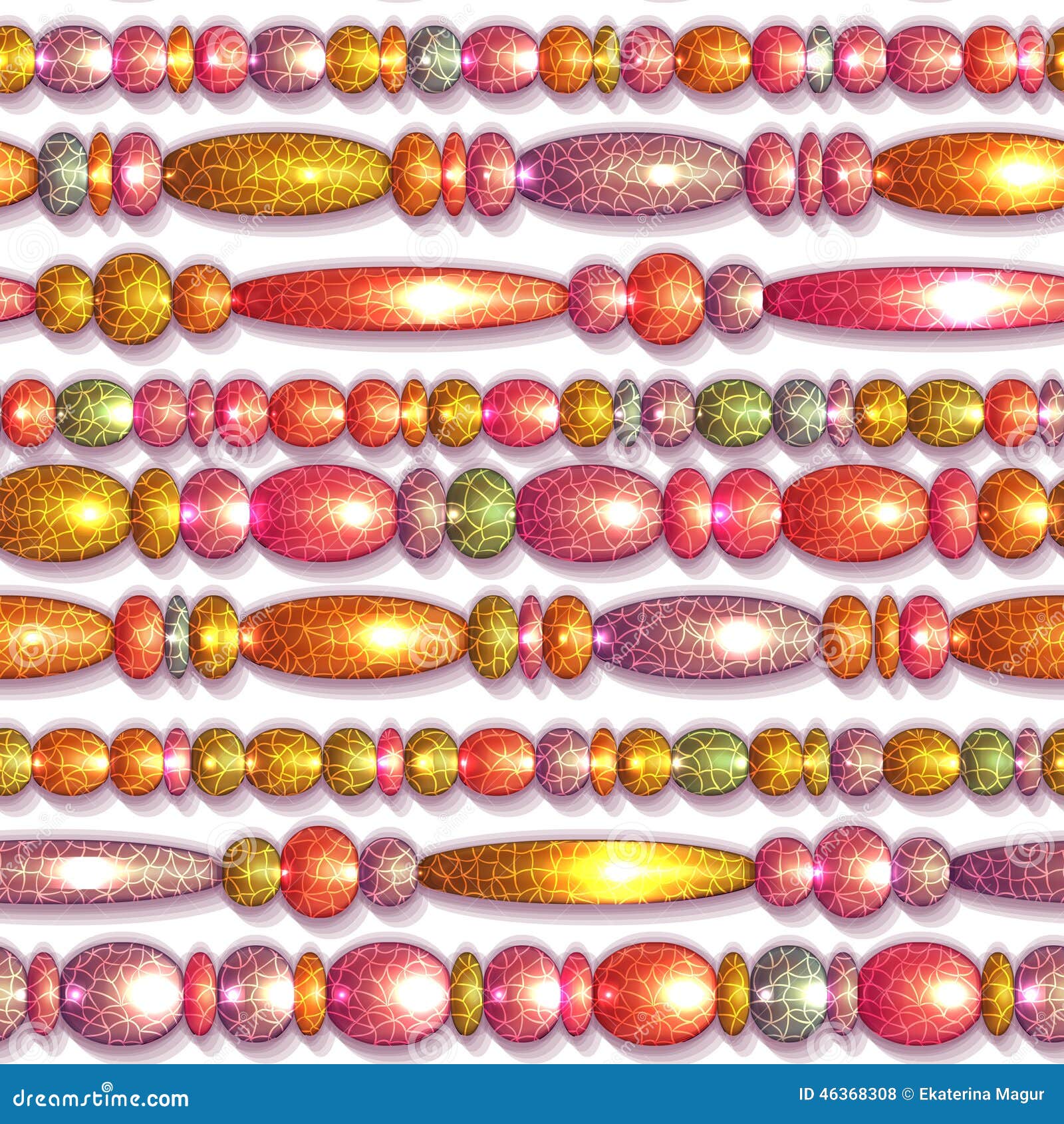 Vector Seamless Pattern with Colored Beads Stock Vector - Illustration ...