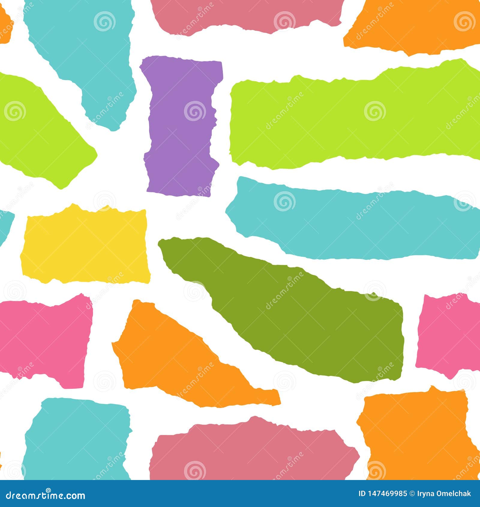 Vector Seamless Pattern of Colored Paper Different Shapes Scraps ...
