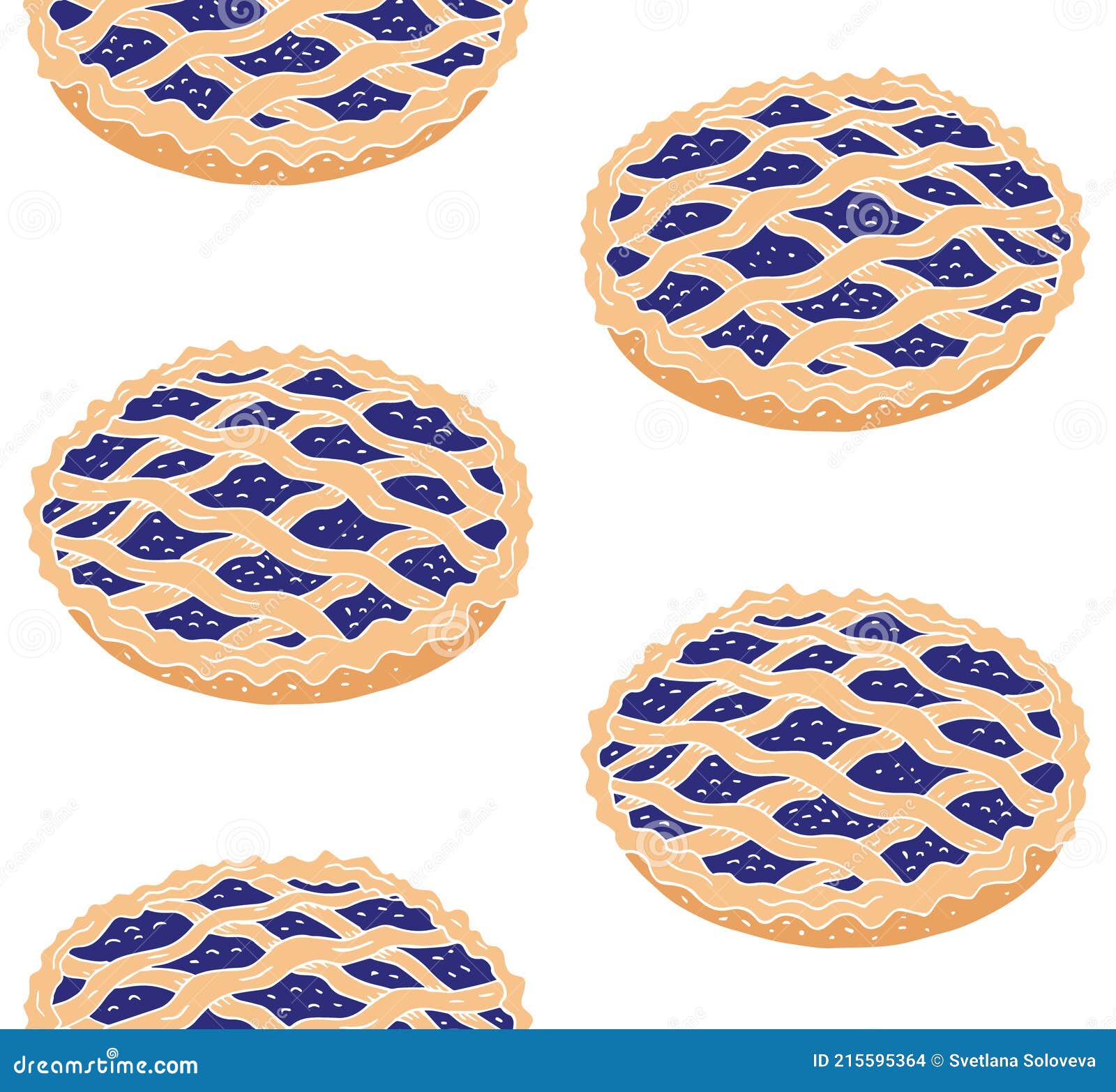 Vector Seamless Pattern of Colored Pie Stock Vector - Illustration of ...