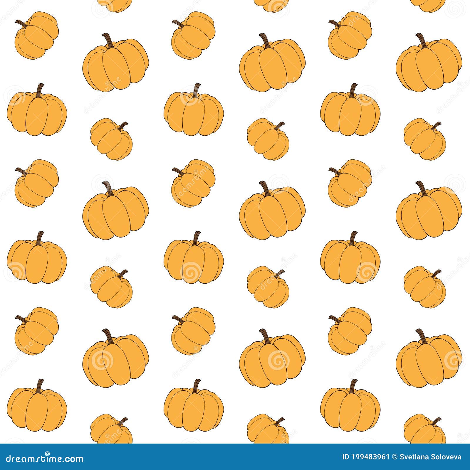 Vector Seamless Pattern of Colored Pumpkin Stock Illustration - Illustration of graphic, pumpkin ...