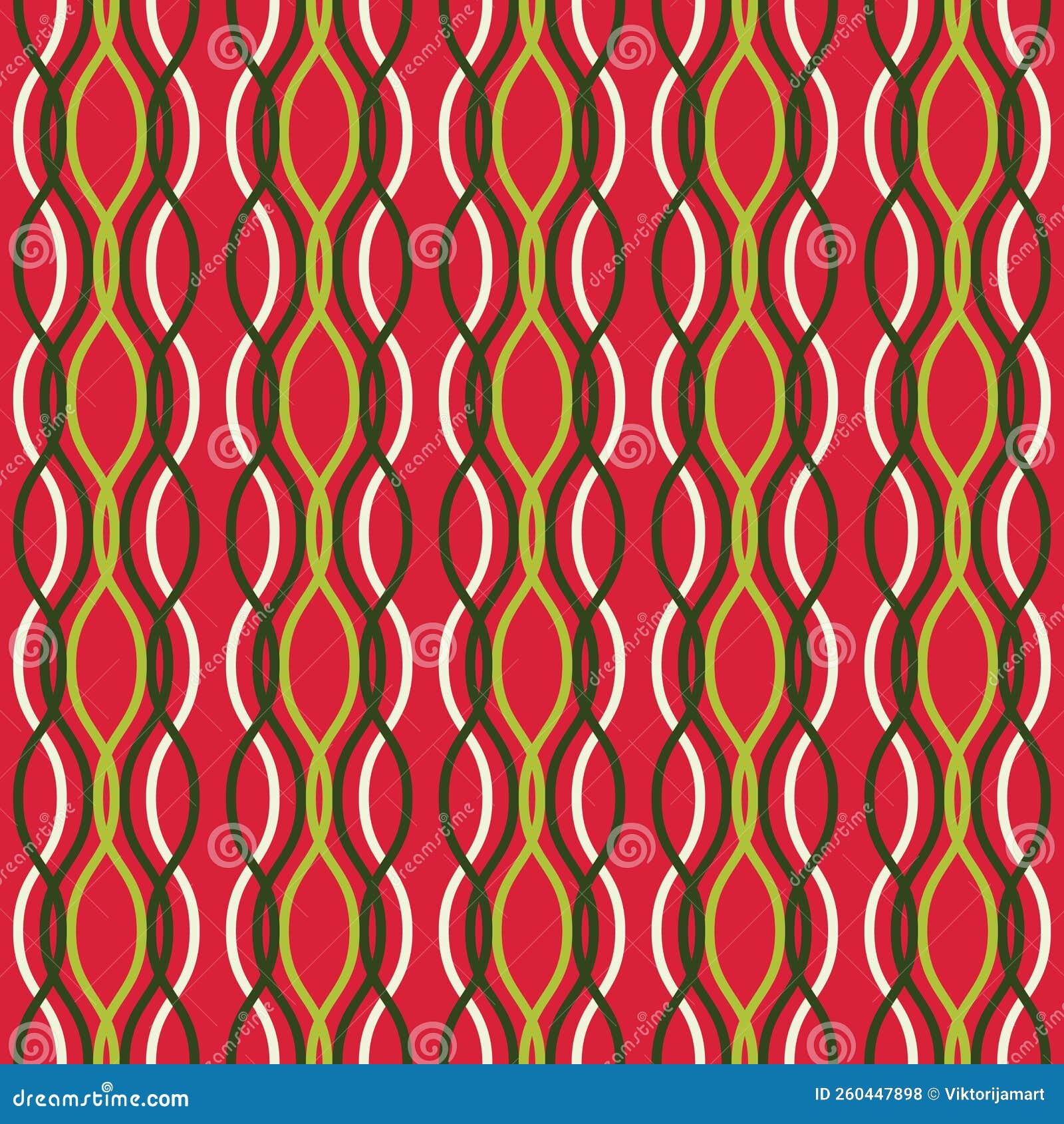 Vector Seamless Pattern. Colored Vertical Wavy Lines Intertwined on a ...