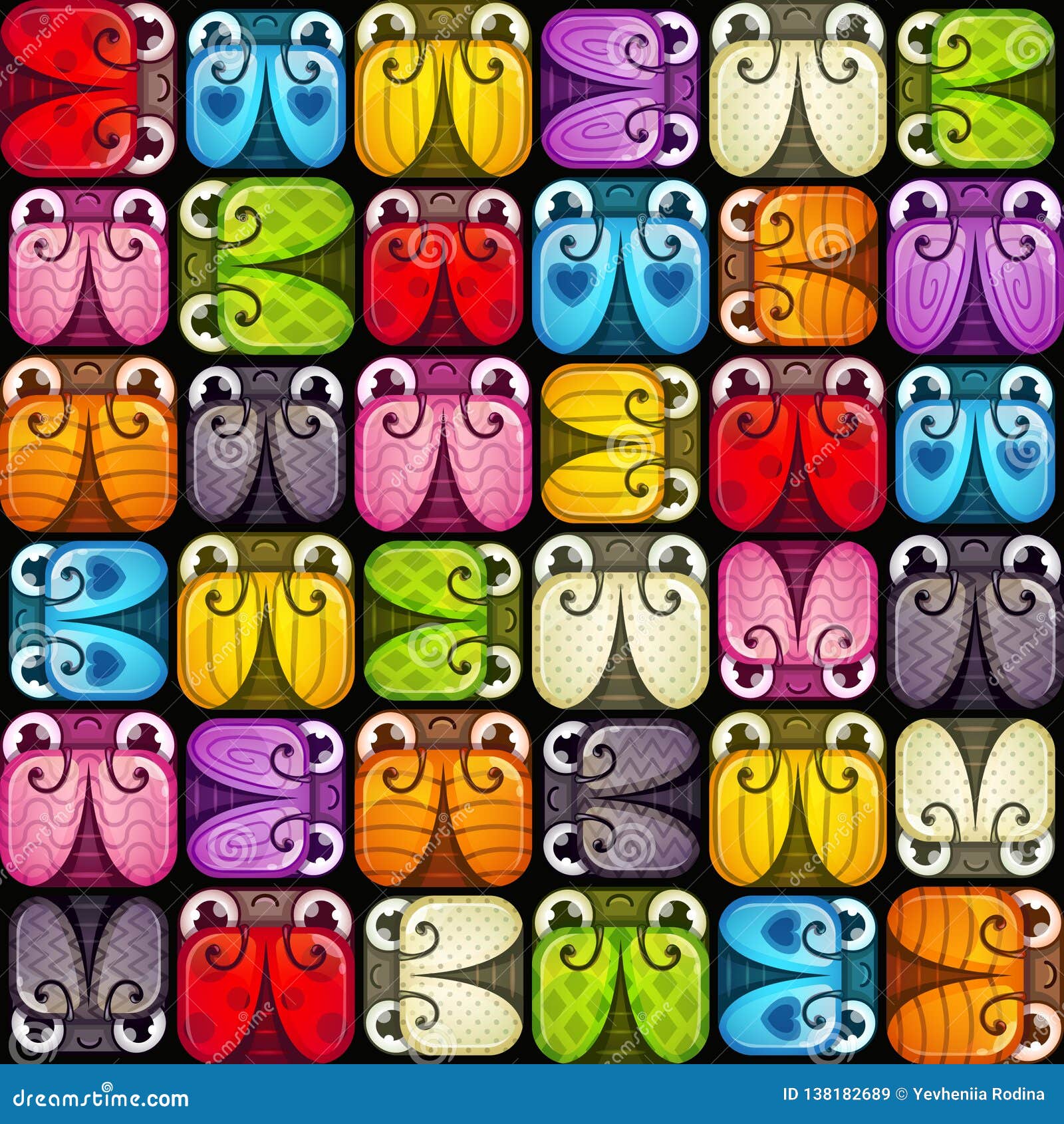Vector Seamless Pattern with Colorful Bugs. Stock Vector - Illustration ... Vector Seamless Pattern with Colorful Bugs. Stock Vector - Illustration ...