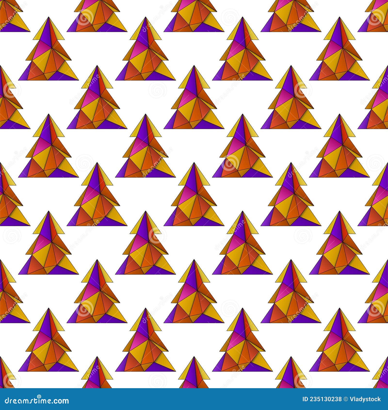 Vector Seamless Pattern with Colorful Christmas Tree from Triangles ...