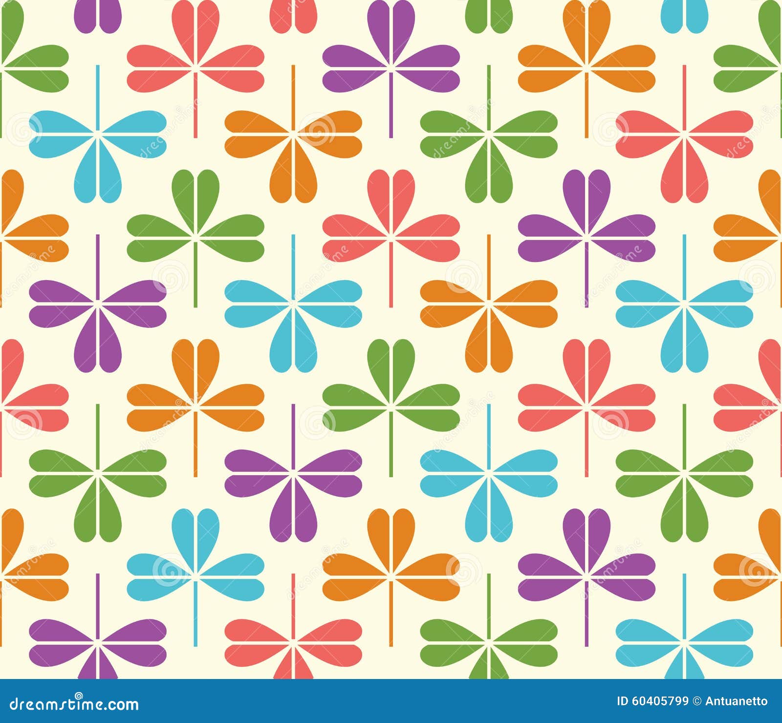 Vector Seamless Pattern with Colorful Clover Stock Vector ...