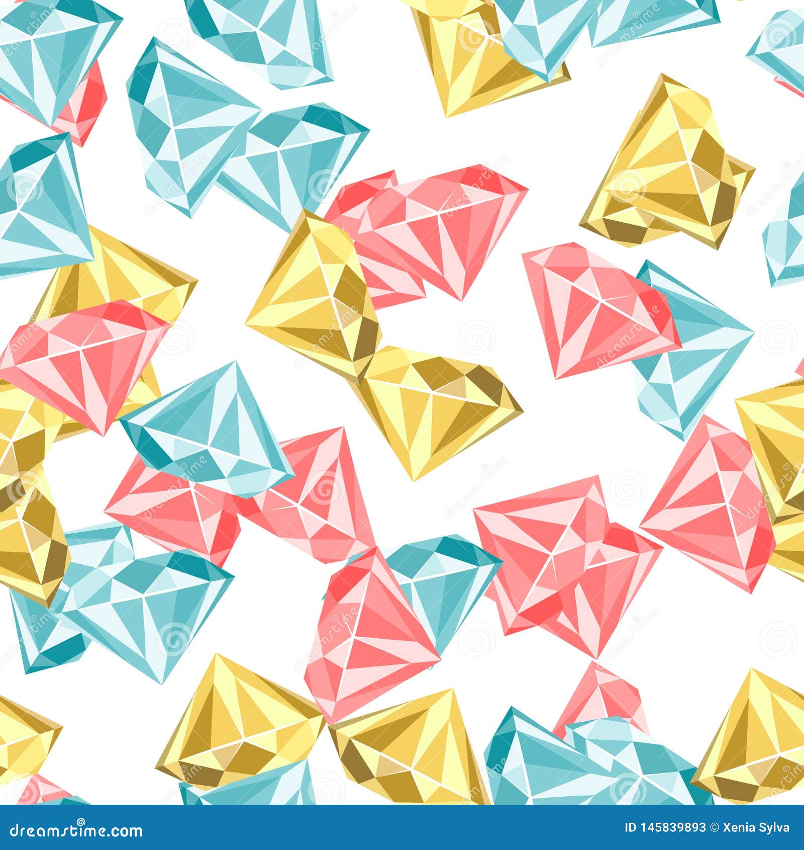 Vector Seamless Pattern with Colorful Gemstones. Stock Vector ...