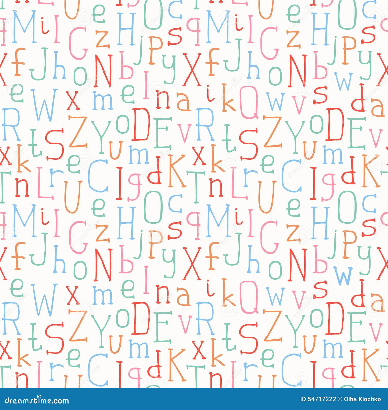 Vector Seamless Pattern of Colorful Hand Drawn Stock Vector ...