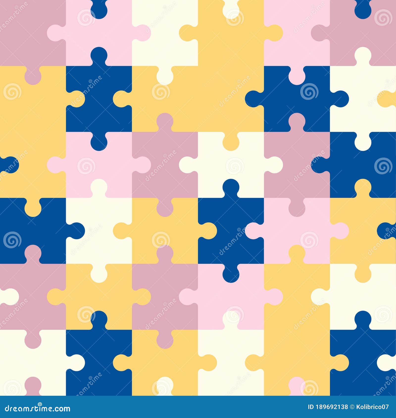Vector Seamless Pattern of Colorful Jigsaw Puzzle Pieces. Stock Vector ...