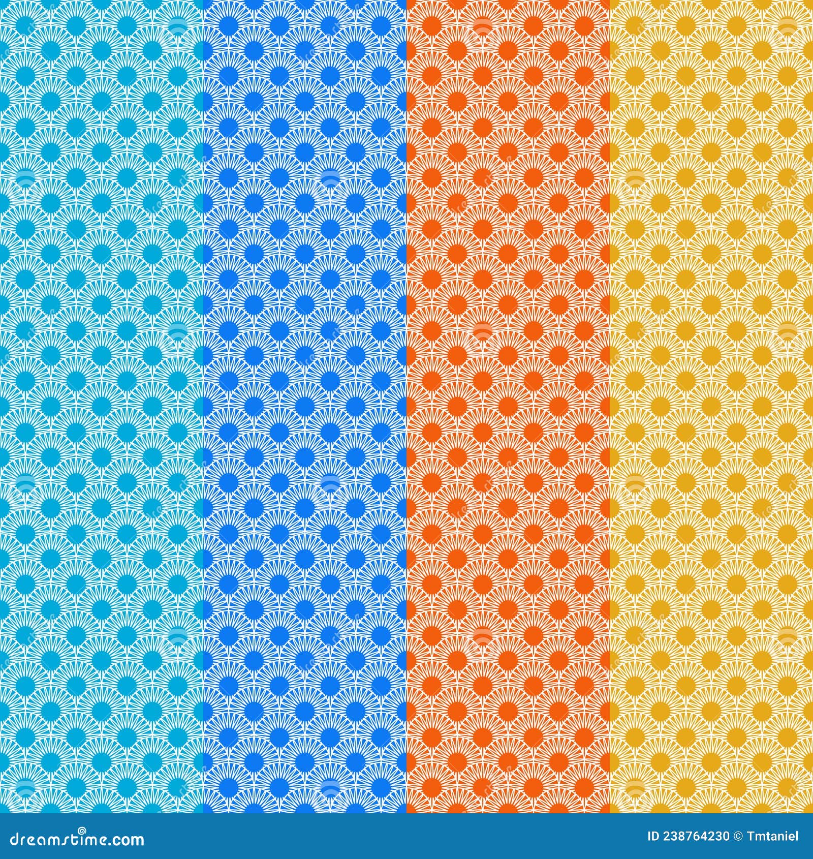 4 Columns of Different Colors Pattern with Oriental Japanese and ...