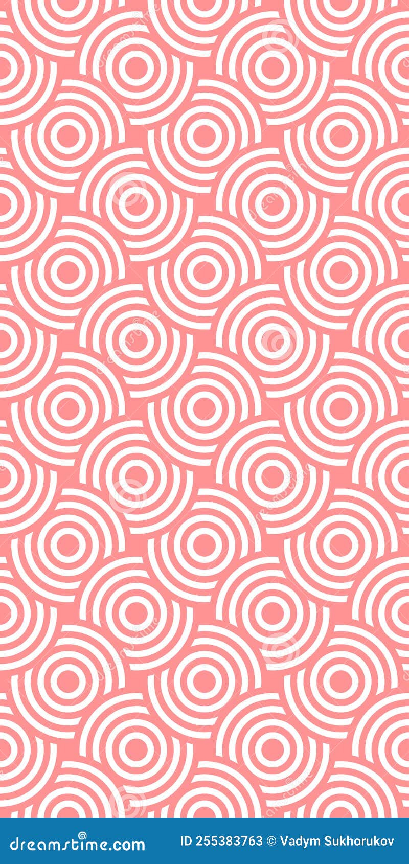 Vector Seamless Pattern with Concentric Circles. Geometric Abstract ...