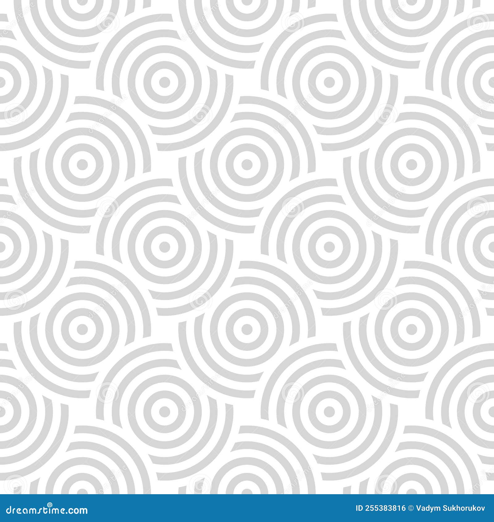 Vector Seamless Pattern with Concentric Circles. Geometric Abstract ...