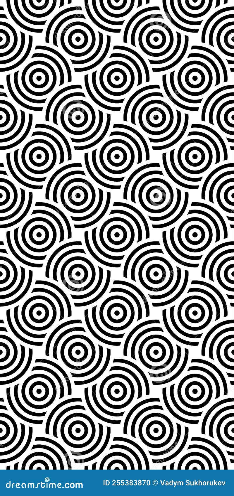 Vector Seamless Pattern with Concentric Circles. Geometric Abstract ...