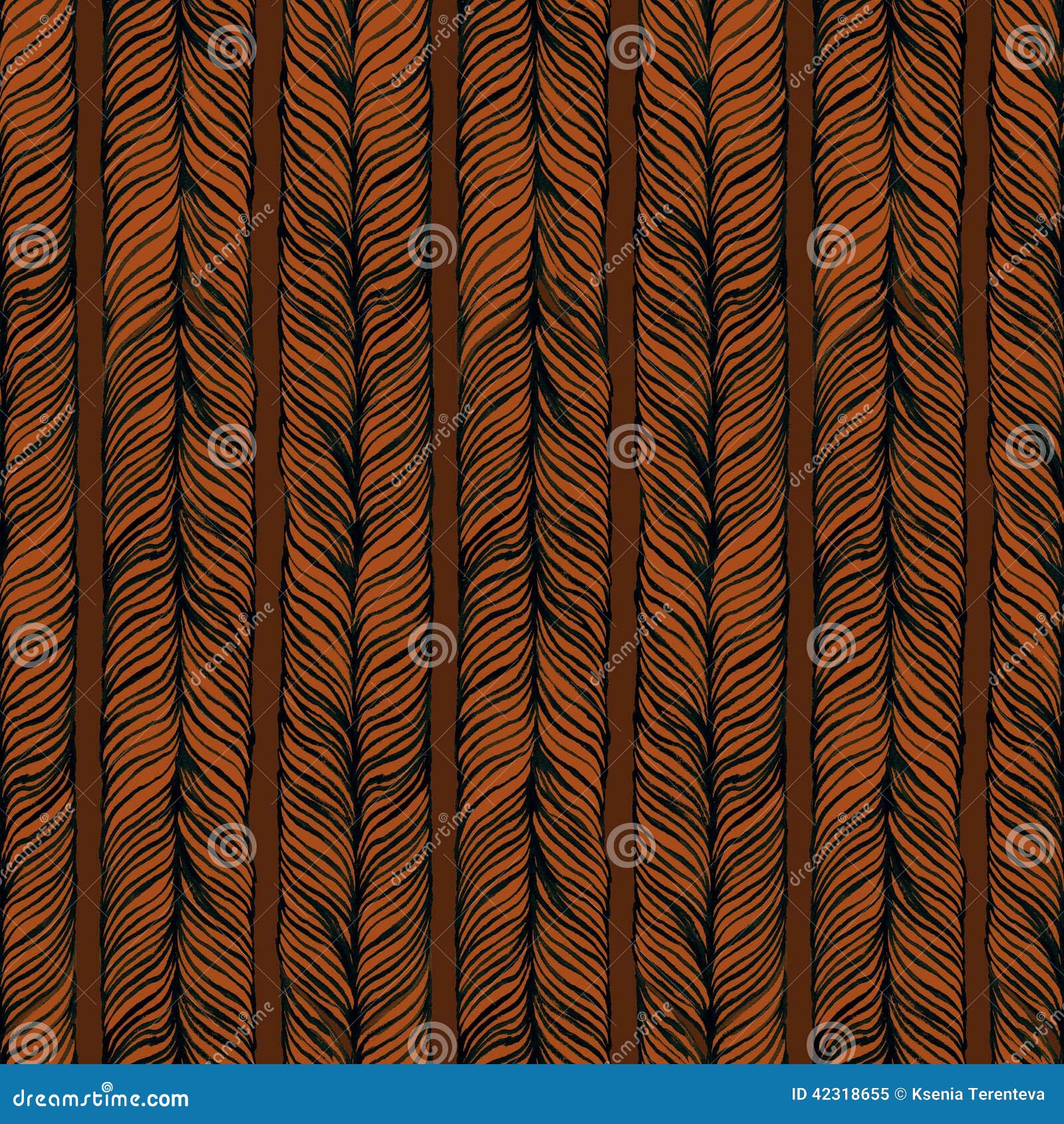 Vector Seamless Pattern Consist of Plait. Hair Stock Illustration ...