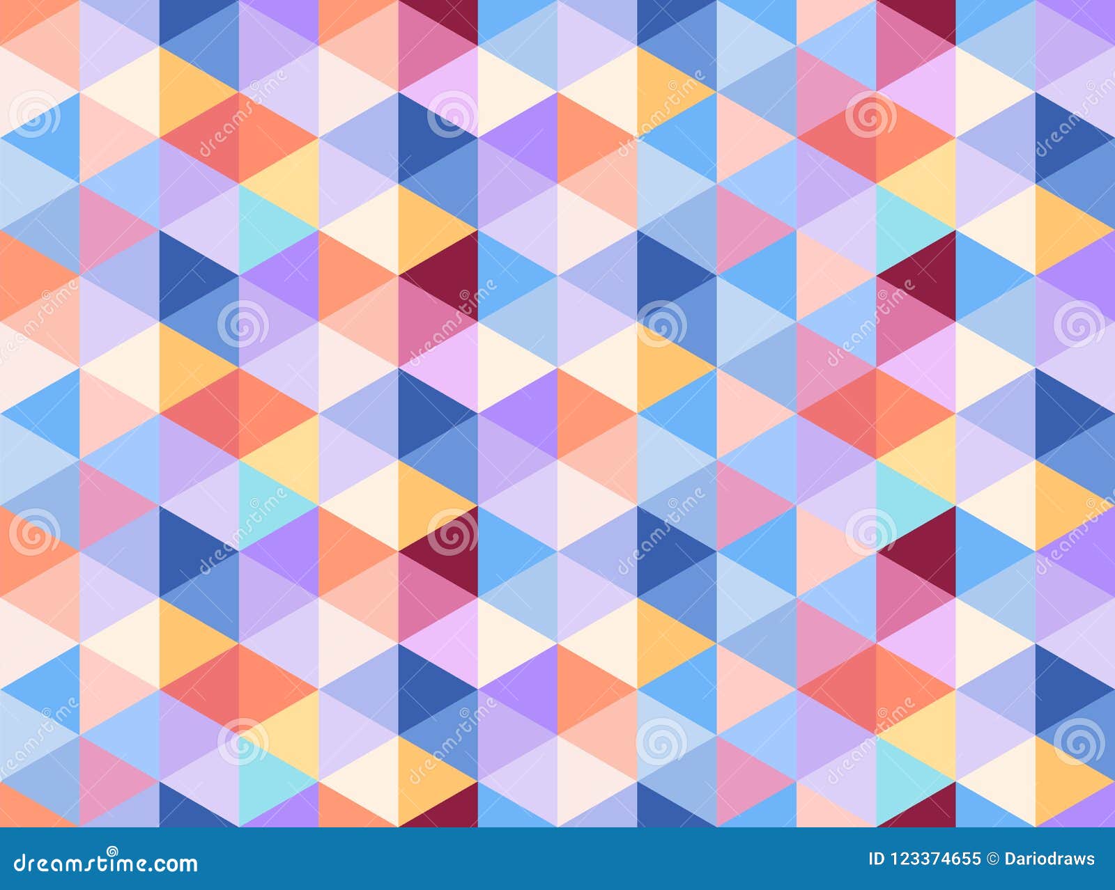 Colorful Seamless Pattern Consisting of Warm and Cold Colors Triangles ...