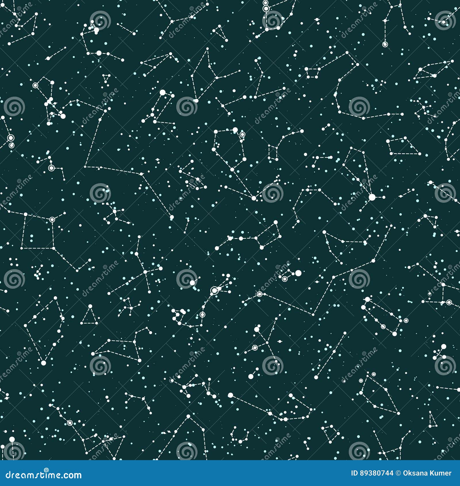 Vector Seamless Pattern with Constellations Stock Vector - Illustration ...