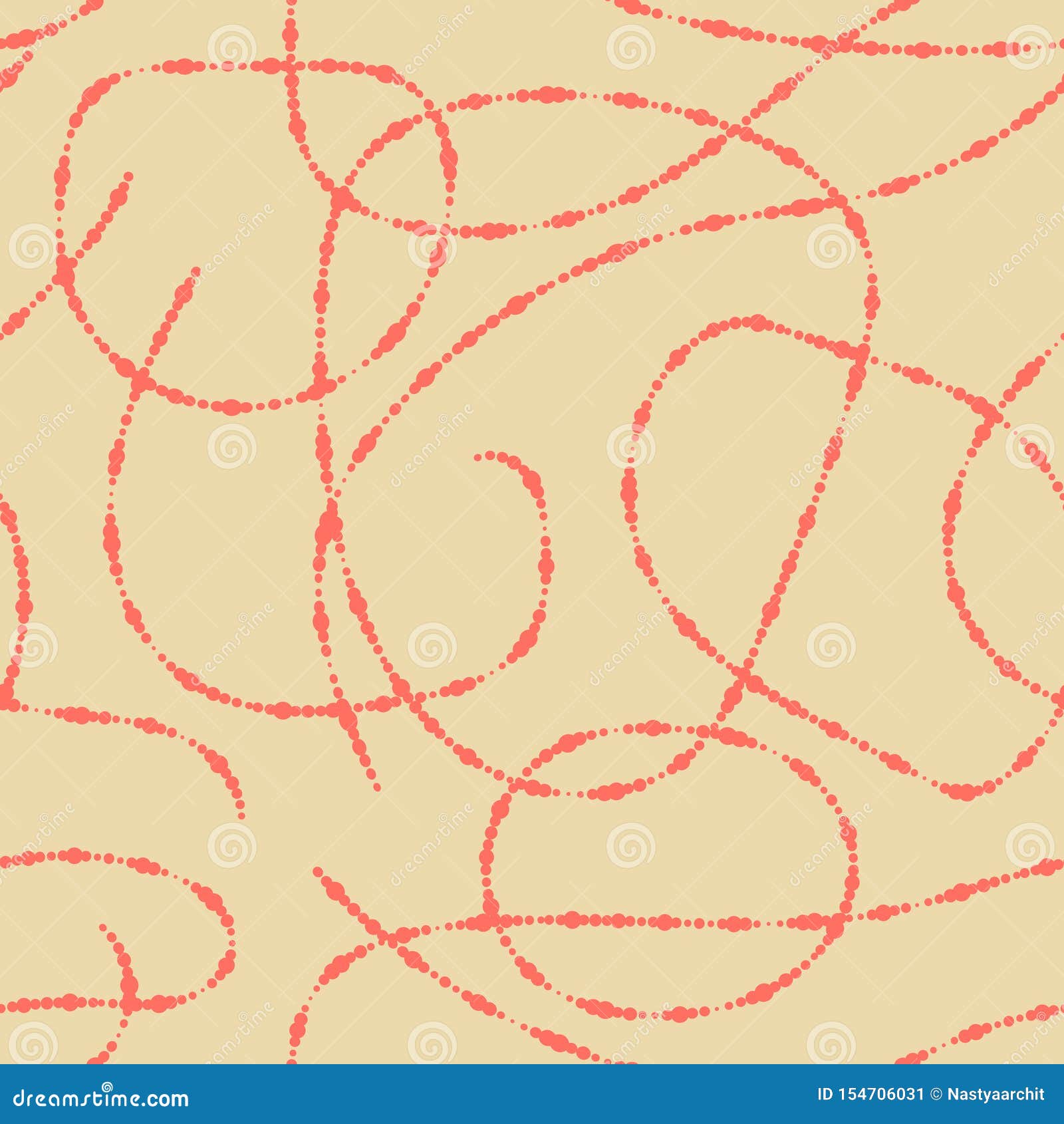 Vector Seamless Pattern with Coral Abstract Elements Stock Vector ...