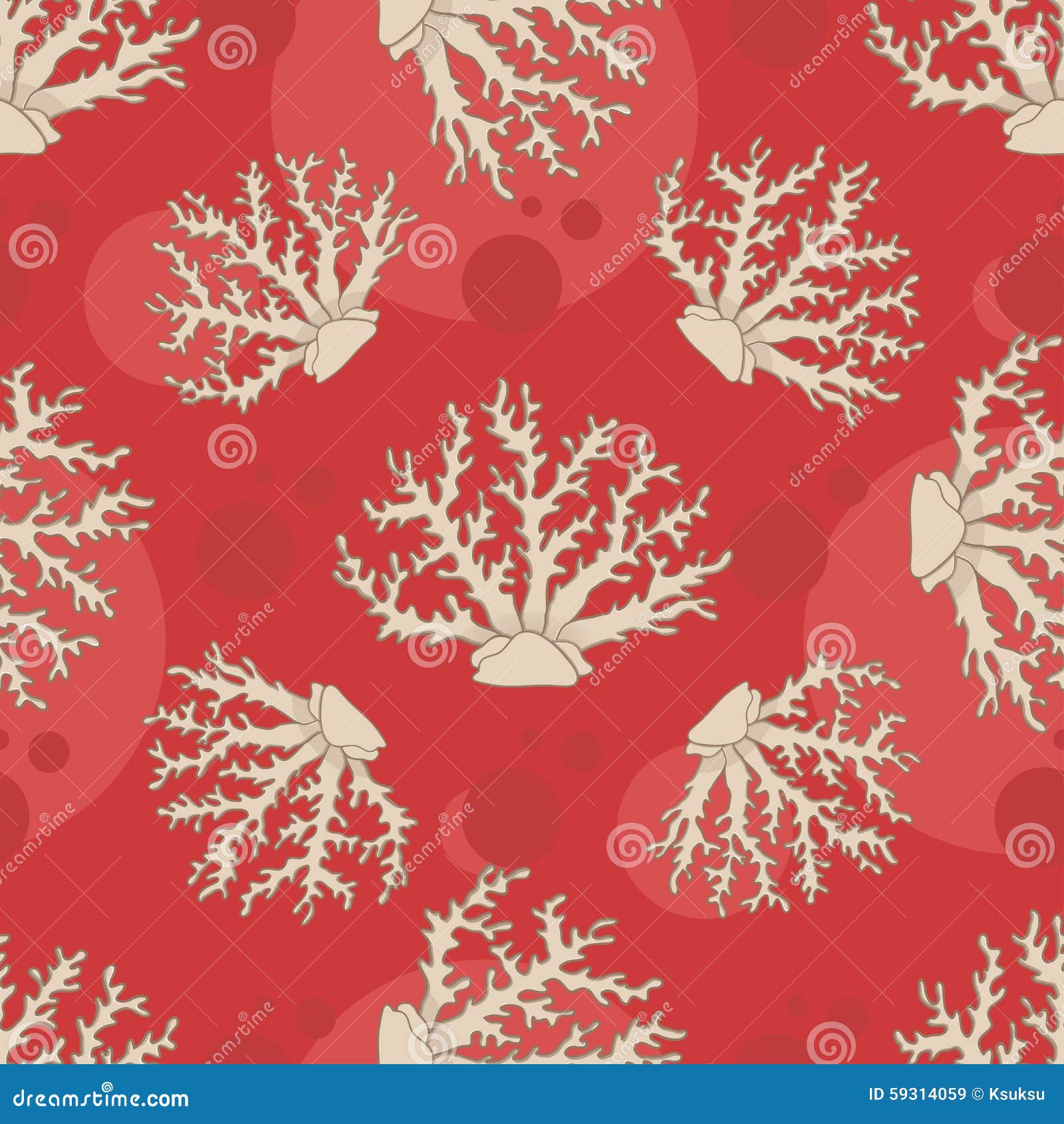 Vector Seamless Pattern With Coral Stock Vector - Illustration of ...