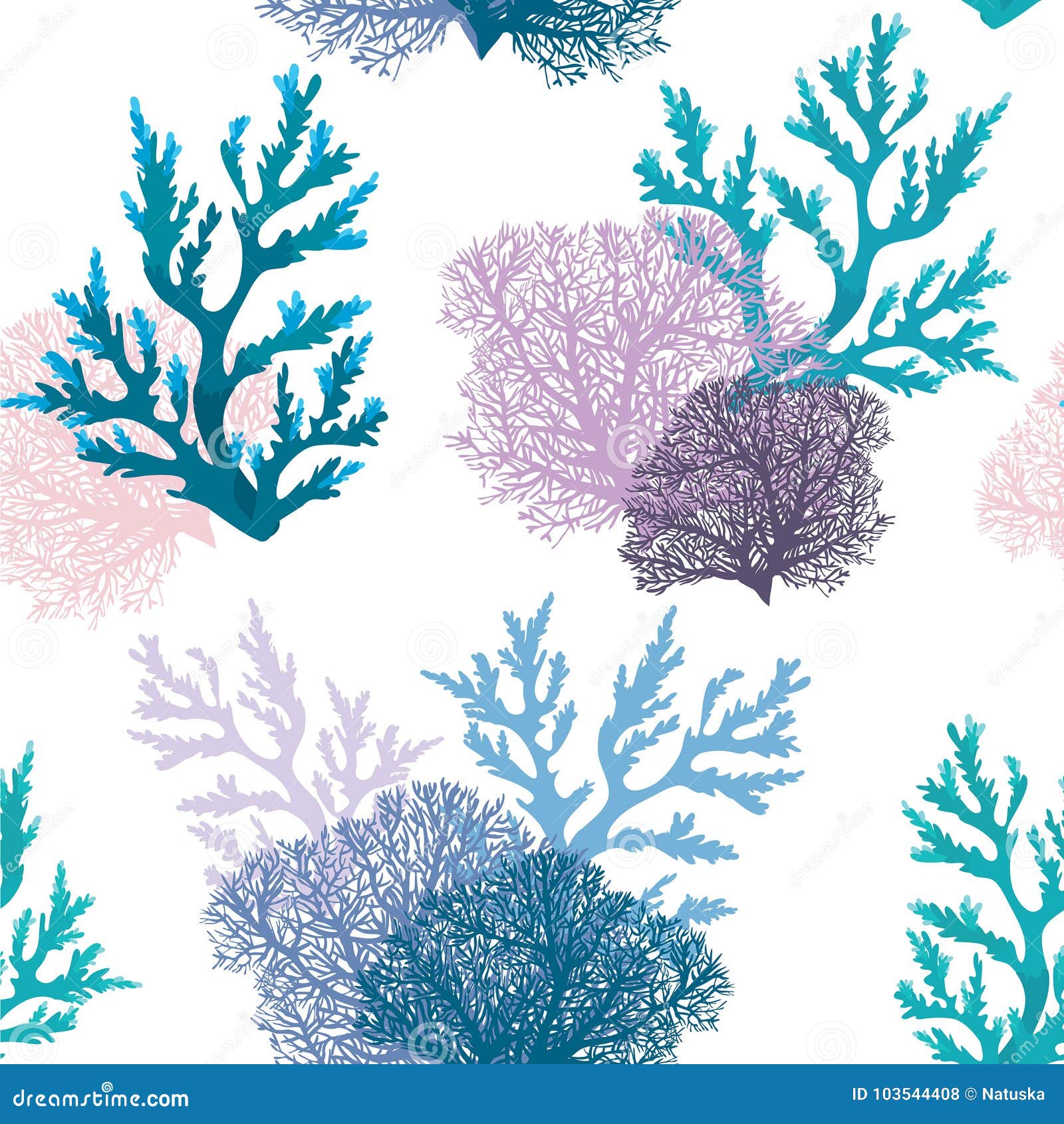 Seamless Pattern with Coral Reef. Stock Illustration - Illustration of ...