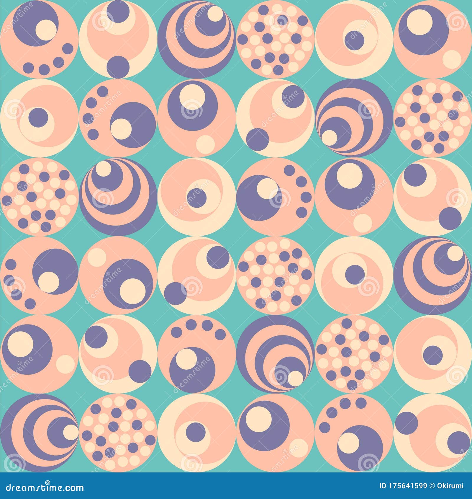Vector Seamless Pattern Crazy Circles Stock Vector - Illustration of ...