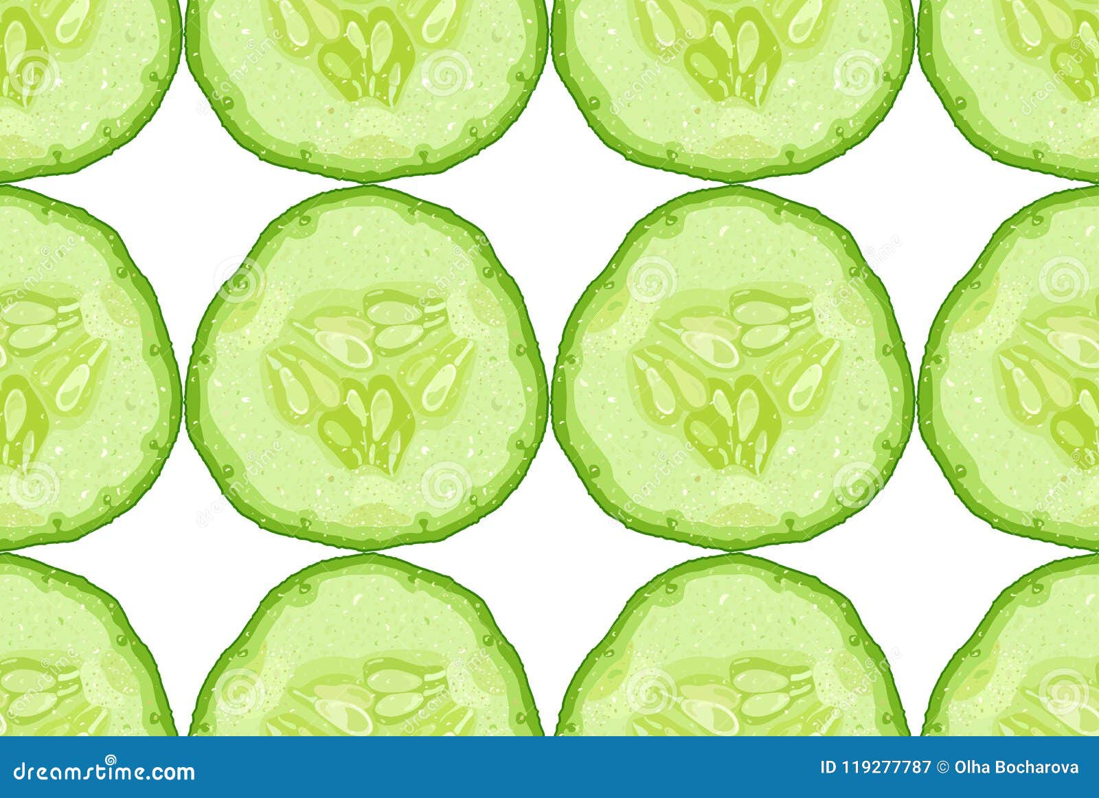 Vector Seamless Pattern of Cucumber Slice on White Background Stock ... Vector Seamless Pattern of Cucumber Slice on White Background Stock ...
