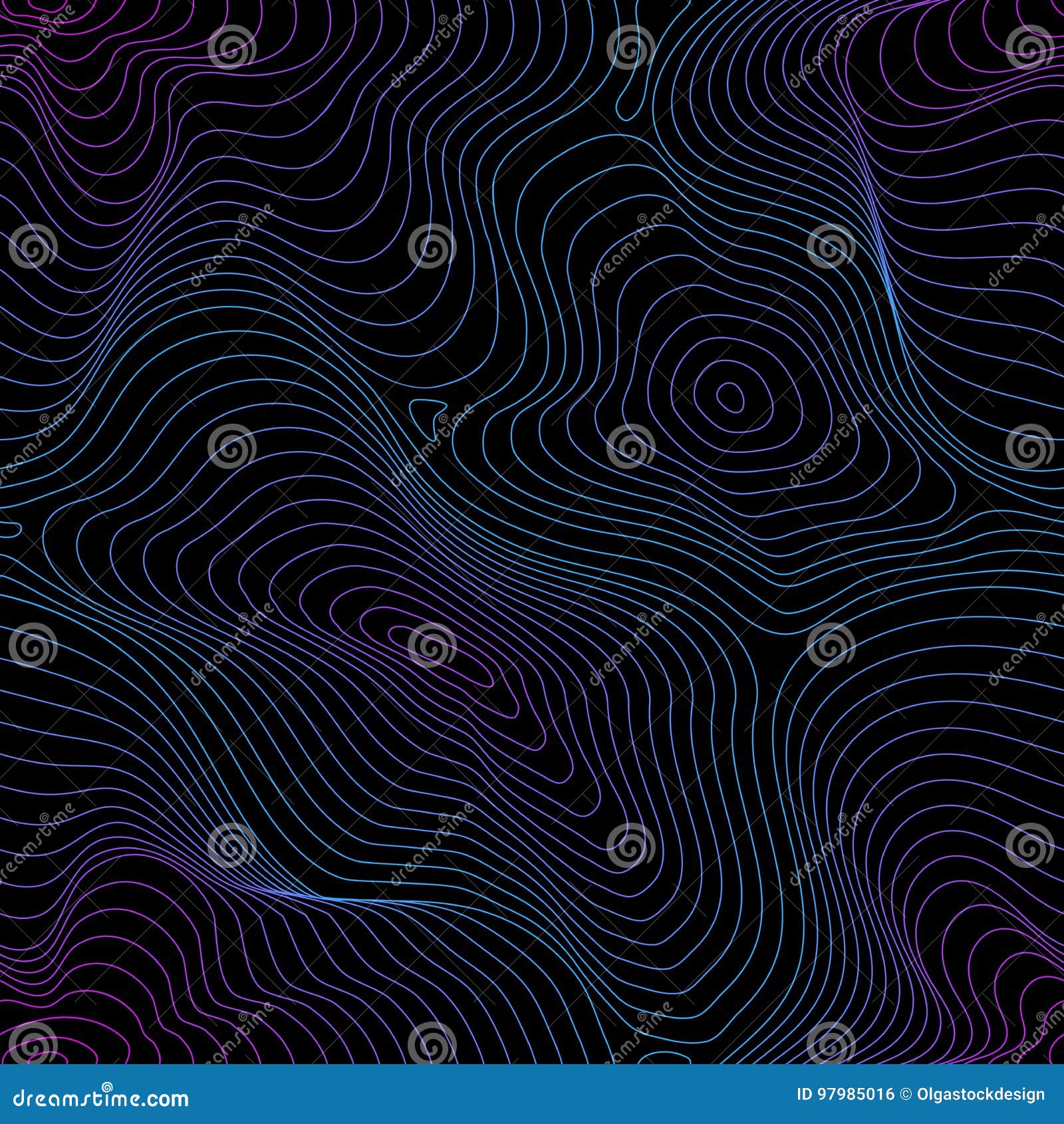 Vector Seamless Pattern, Curved Lines, 3D Effect Stock Vector ...