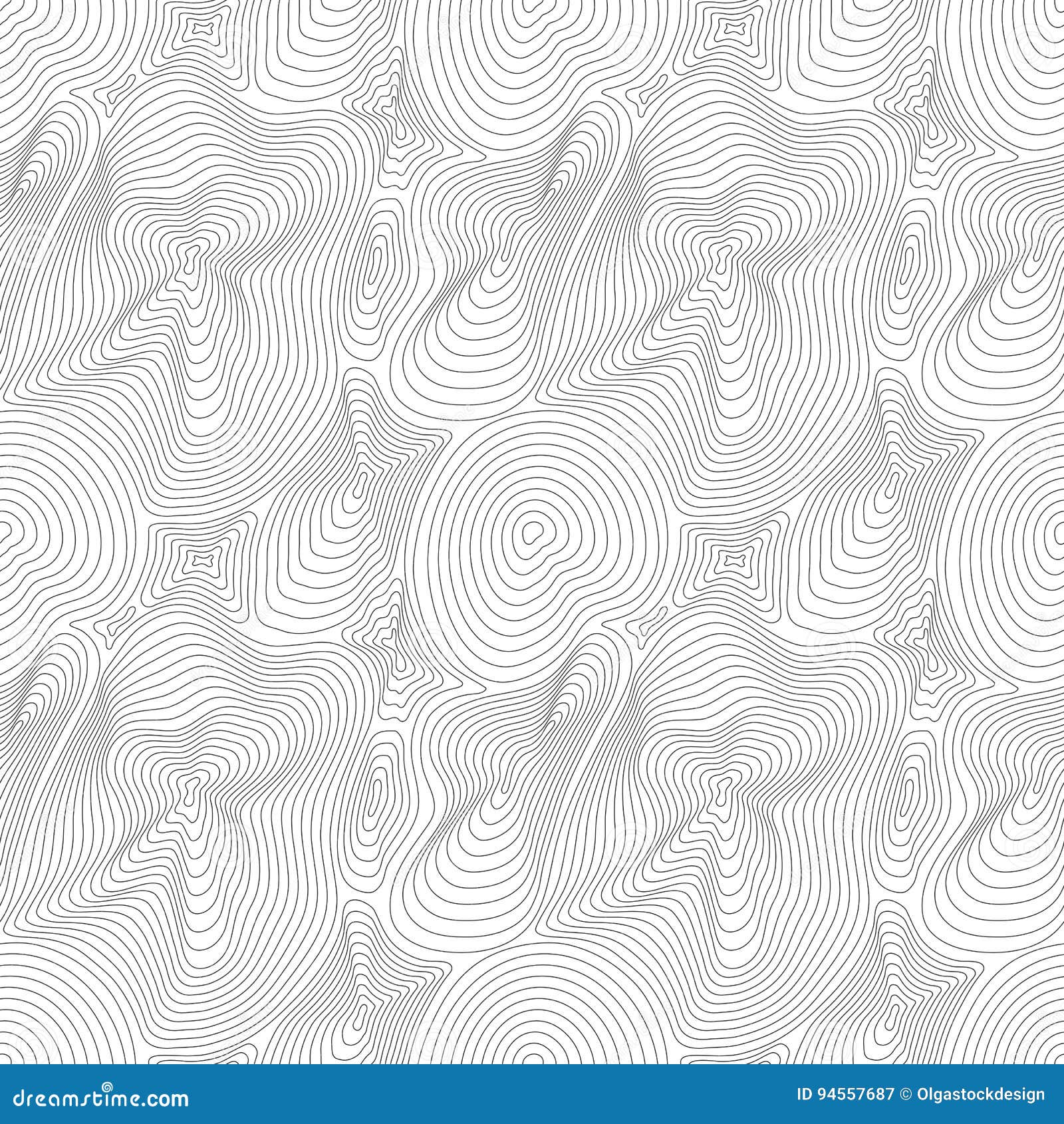 Vector Seamless Pattern, Curved Lines, 3D Effect Stock Vector ...