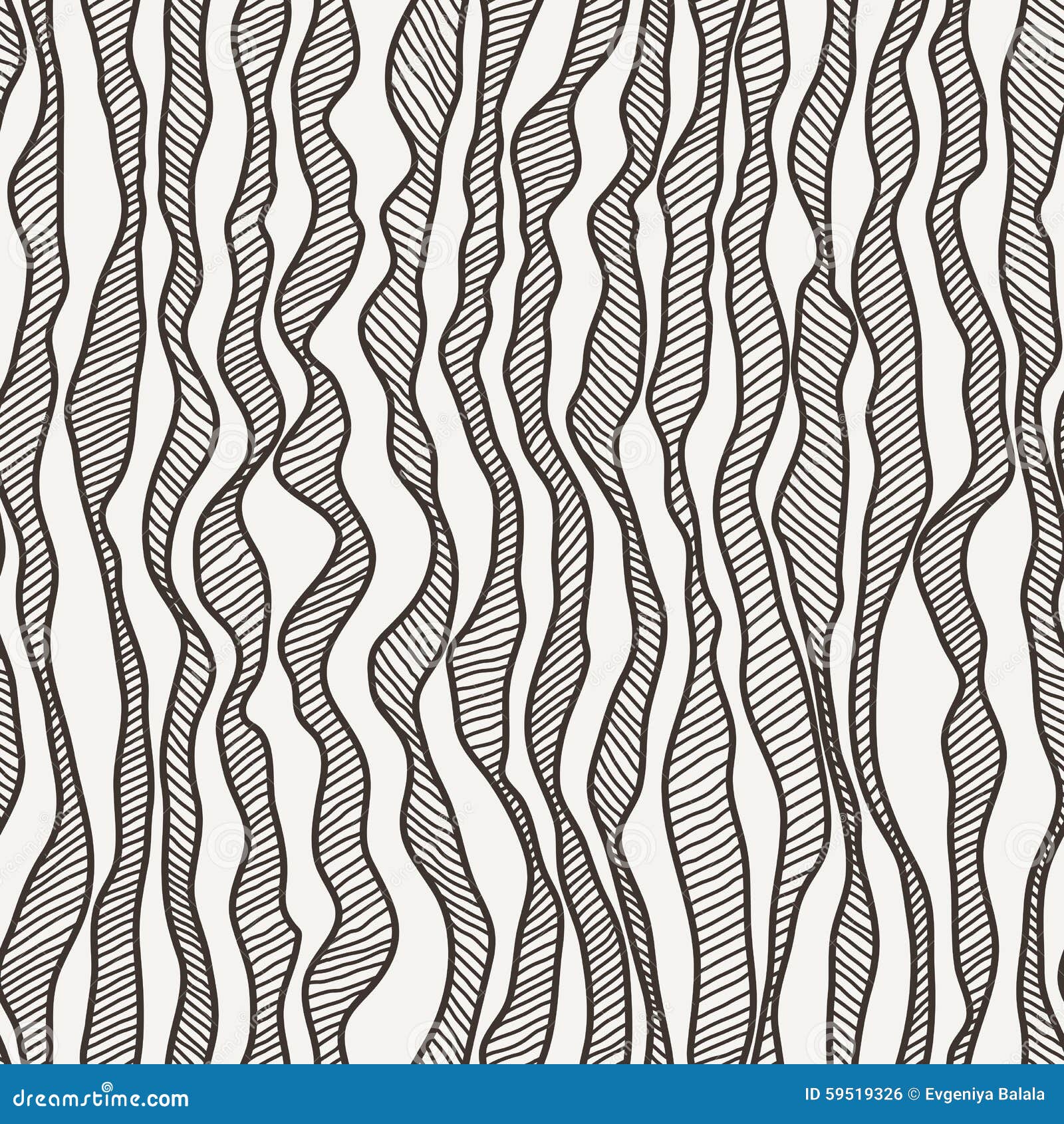Vector Seamless Pattern of Curves Manually Drawn Stock Vector ...