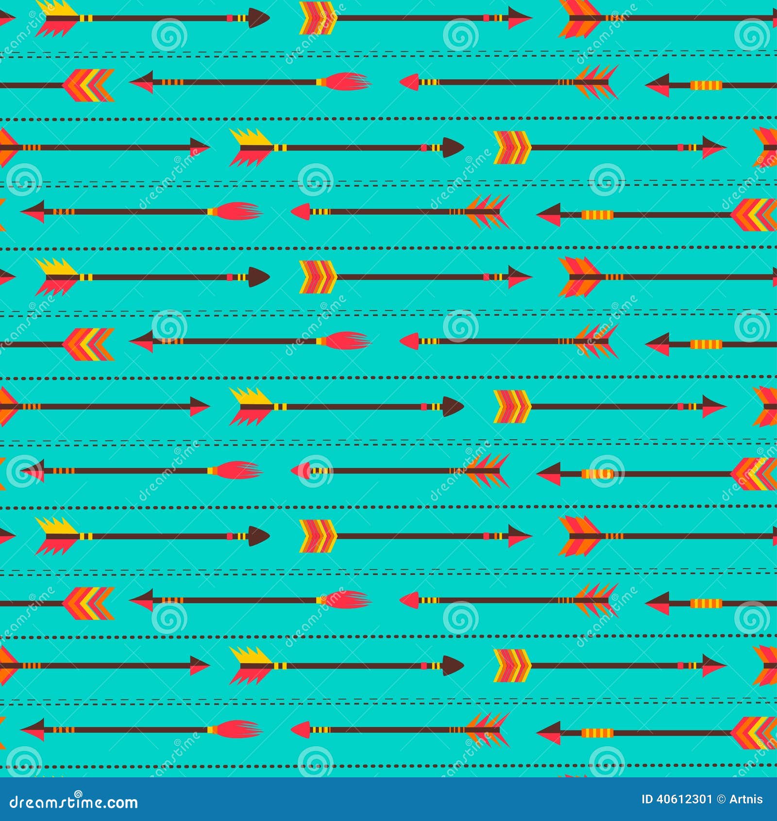 Vector Seamless Pattern with Cute Arrows Stock Vector - Illustration of ...