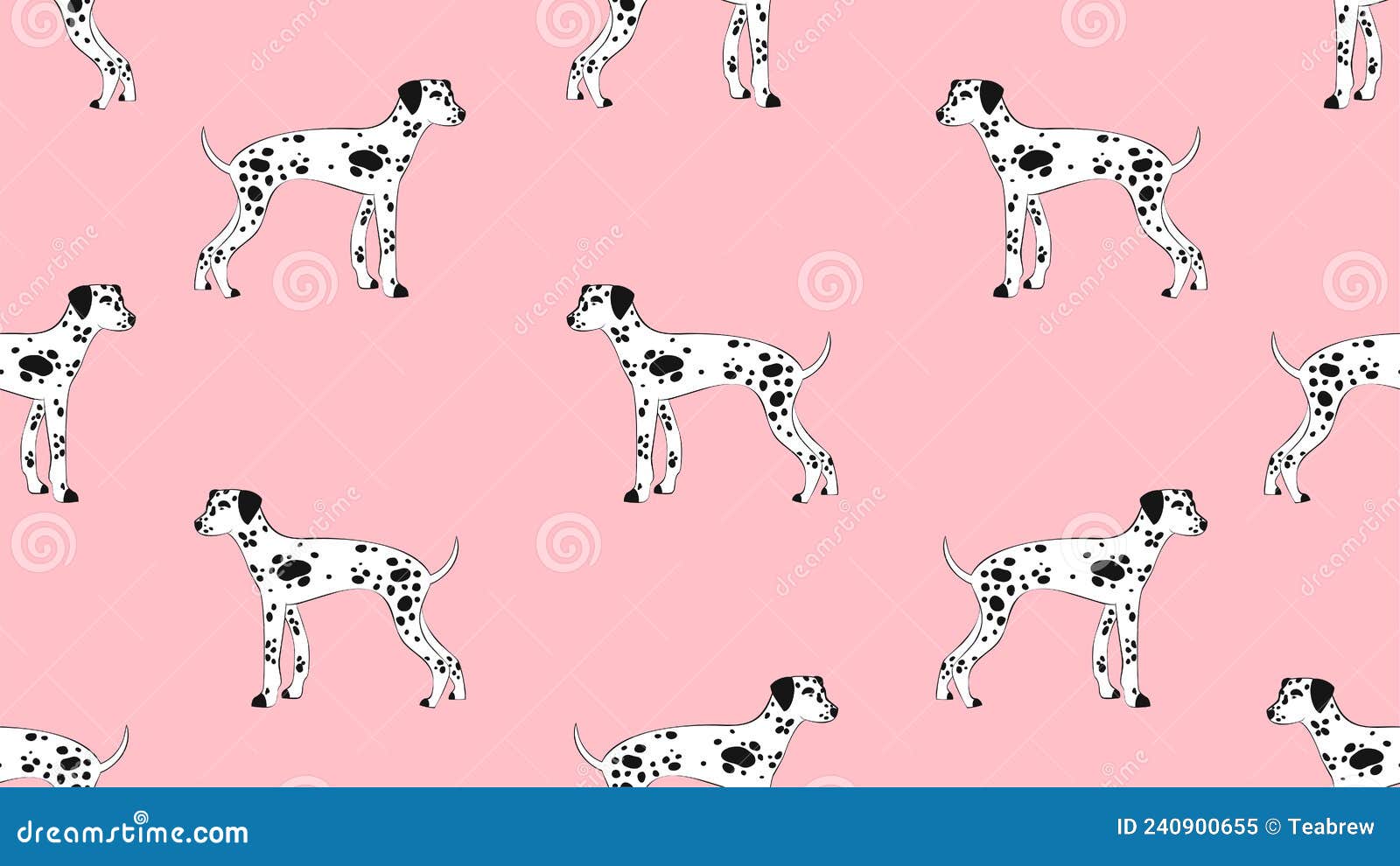 Vector Seamless Pattern with the Cute Dalmatians Stock Vector ...